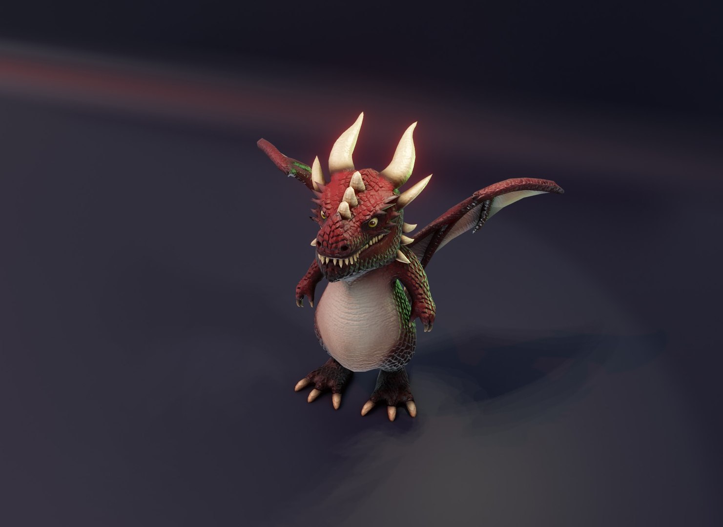 Cartoon Red Dragon Animated 3D Model Model - TurboSquid 2153157