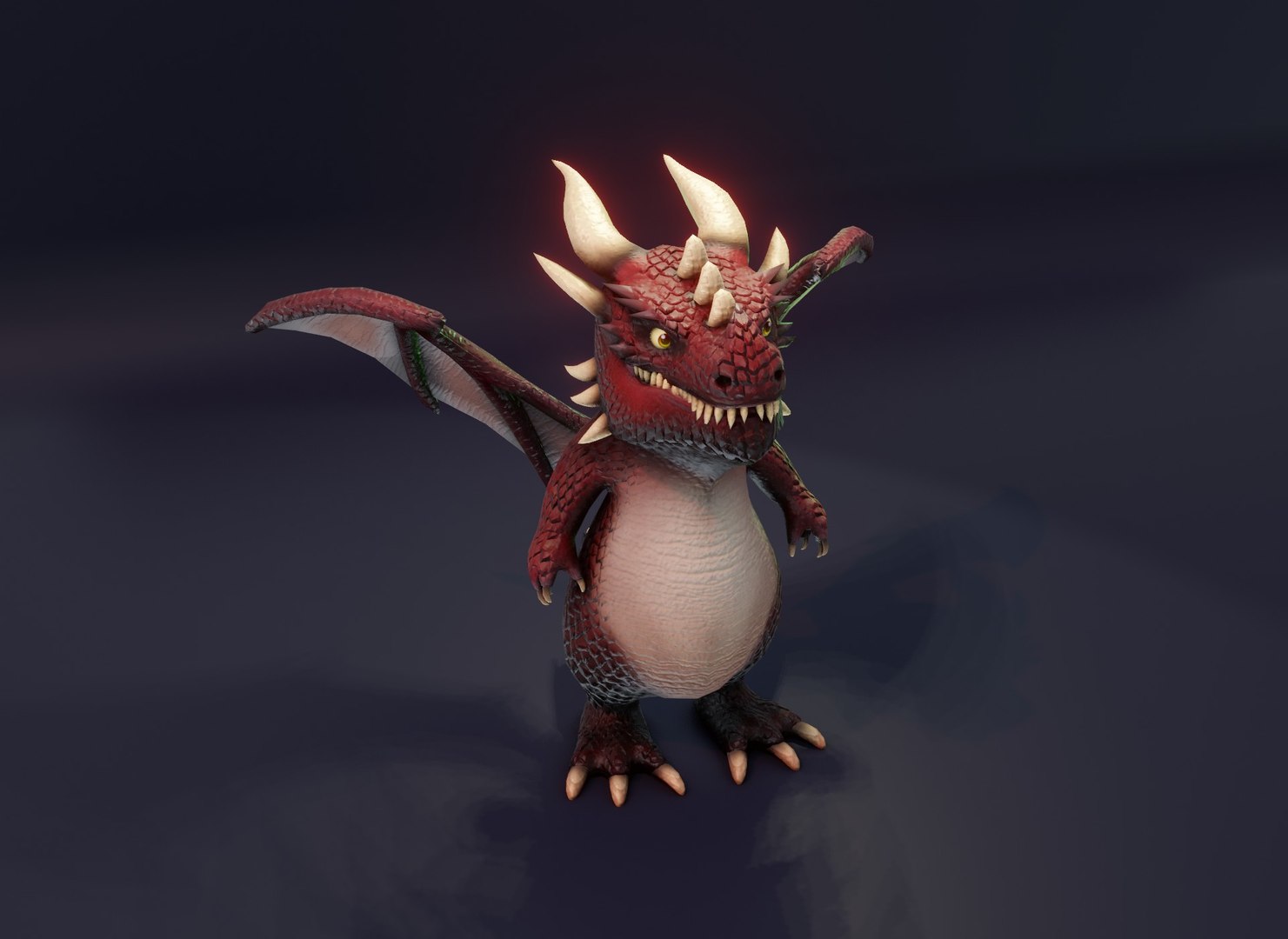Cartoon Red Dragon Animated 3D Model Model - TurboSquid 2153157