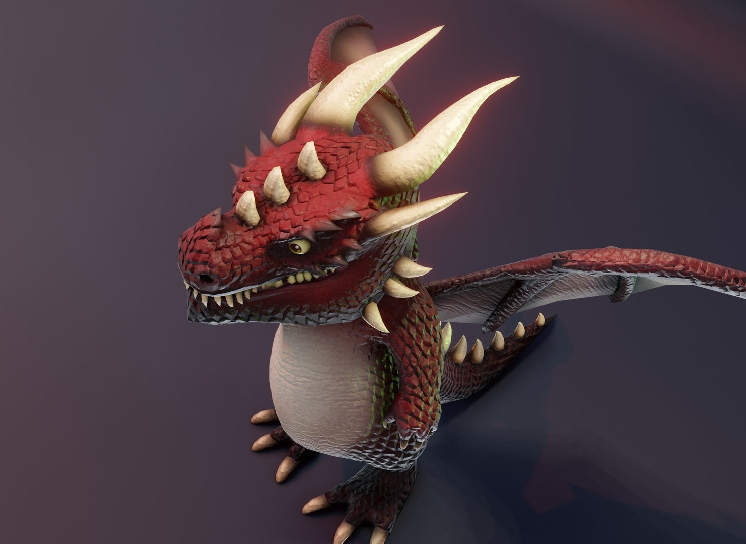 Cartoon Red Dragon Animated 3D Model Model - TurboSquid 2153157