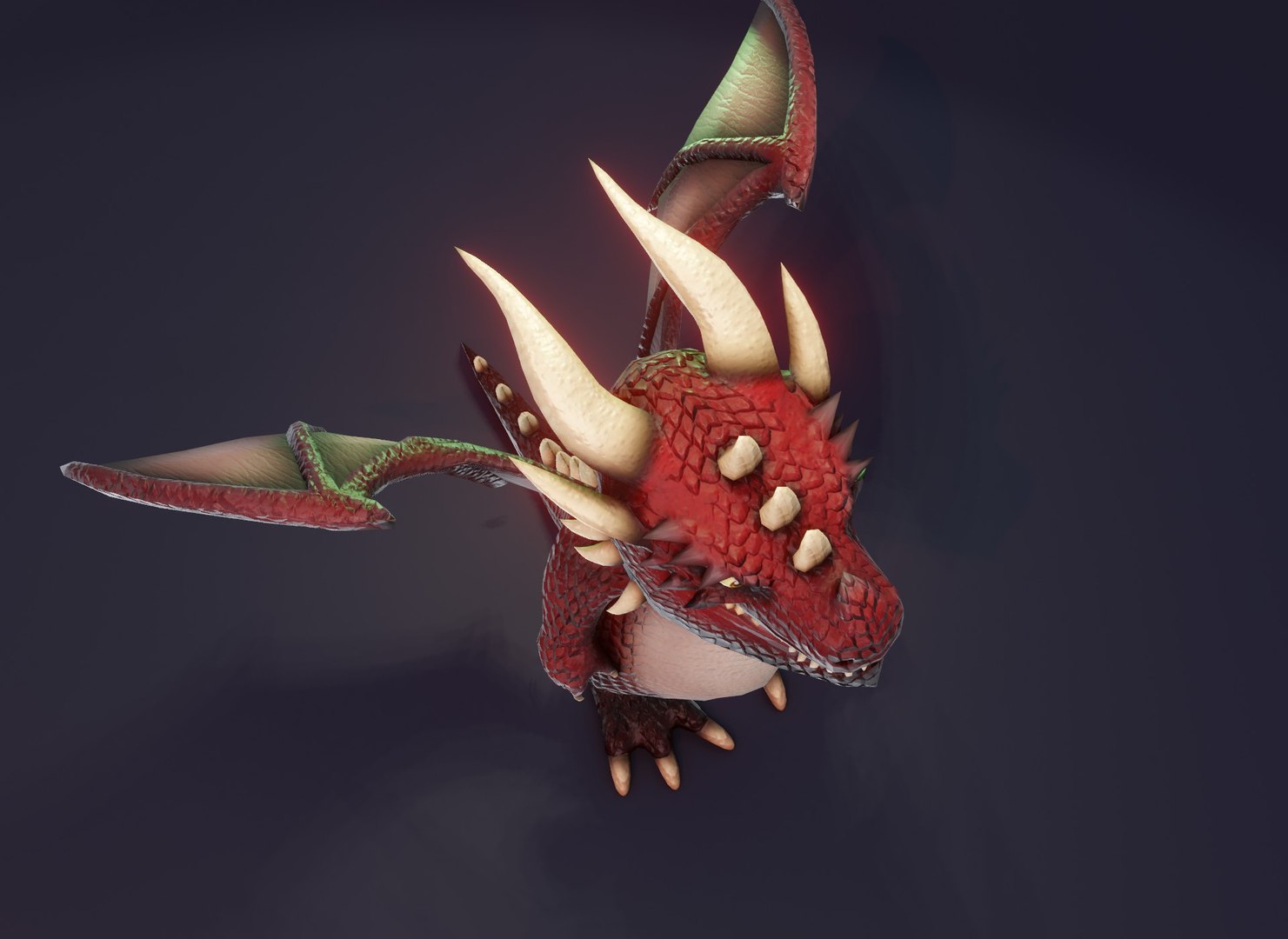 Cartoon Red Dragon Animated 3D Model Model - TurboSquid 2153157