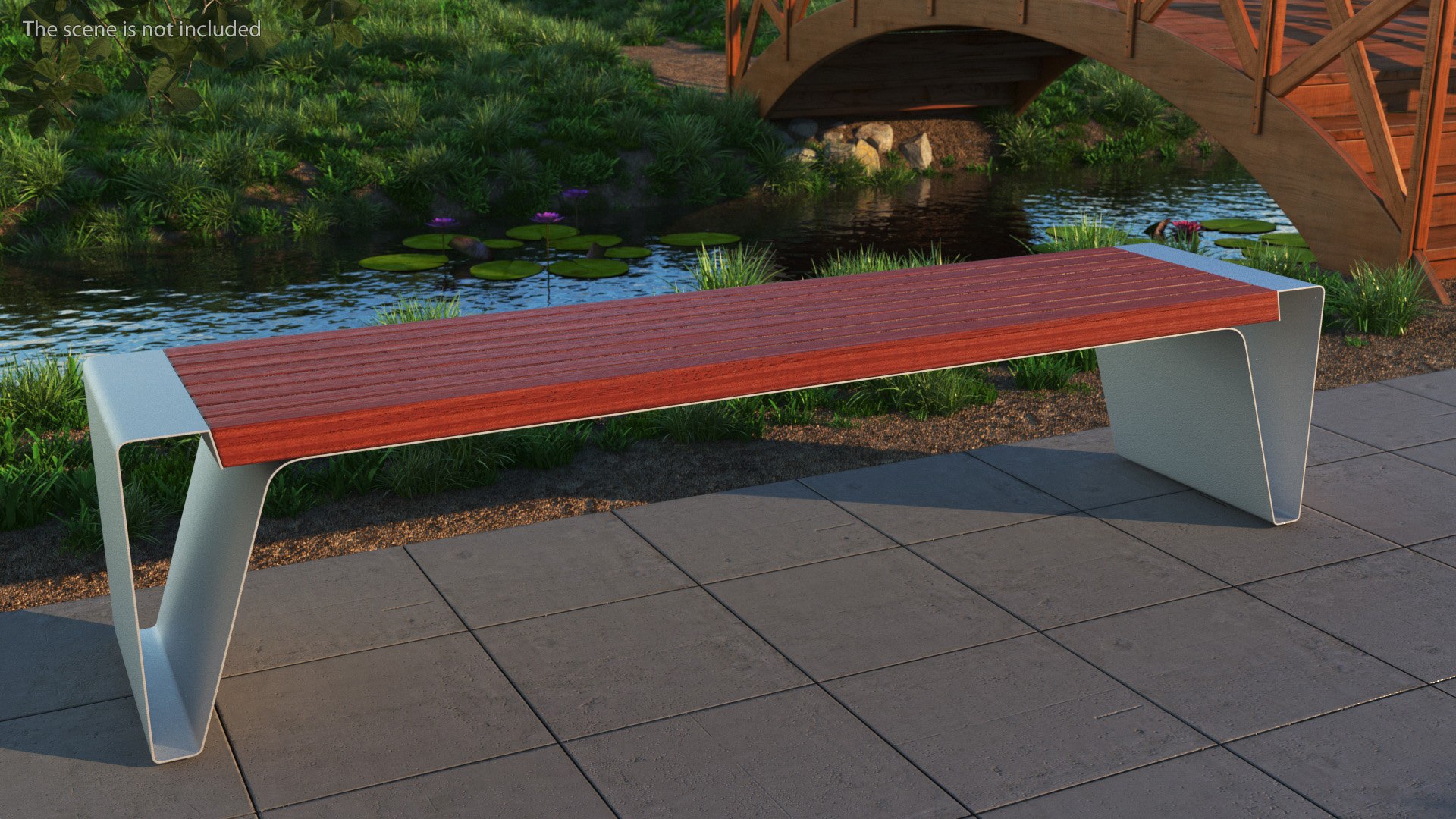 3D Steel Park Bench Radium - TurboSquid 1974387
