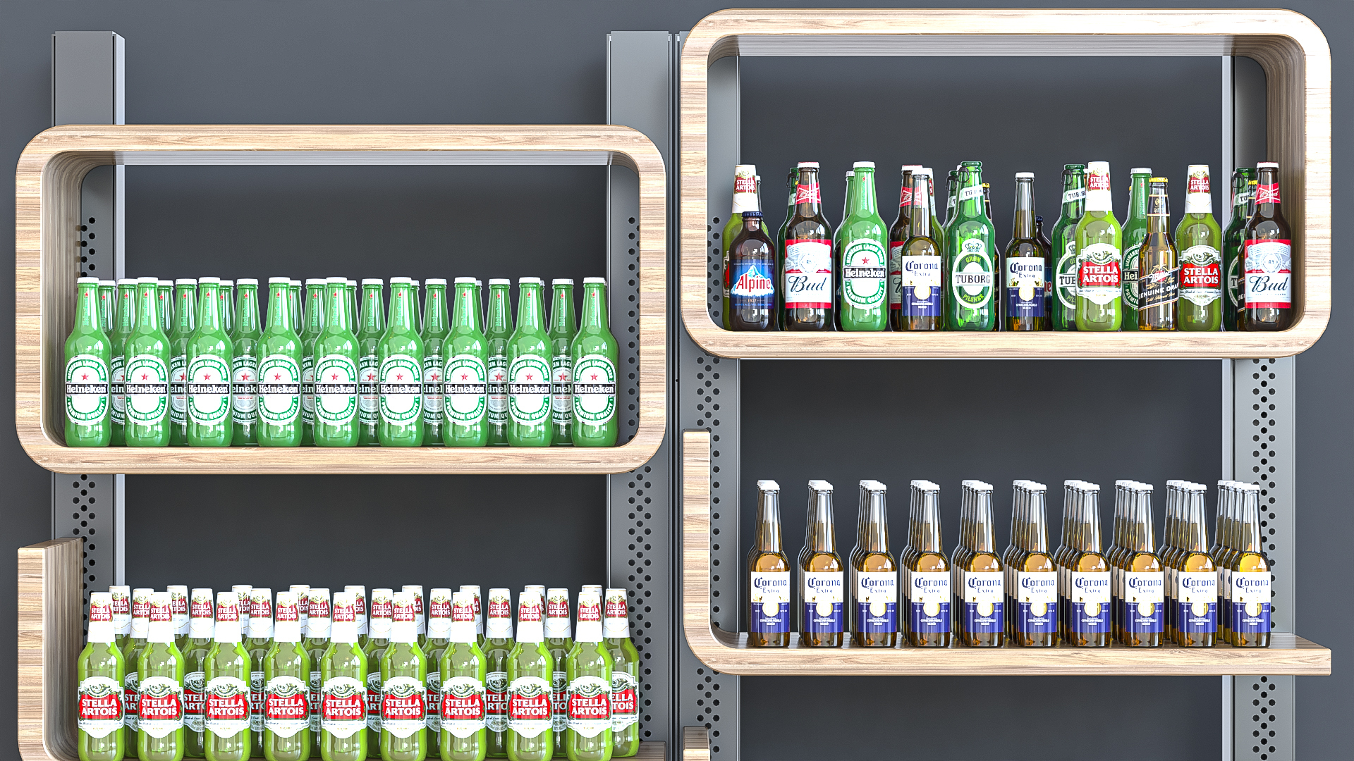 Prateleiras com Cerveja Modelo 3D - TurboSquid 1706225