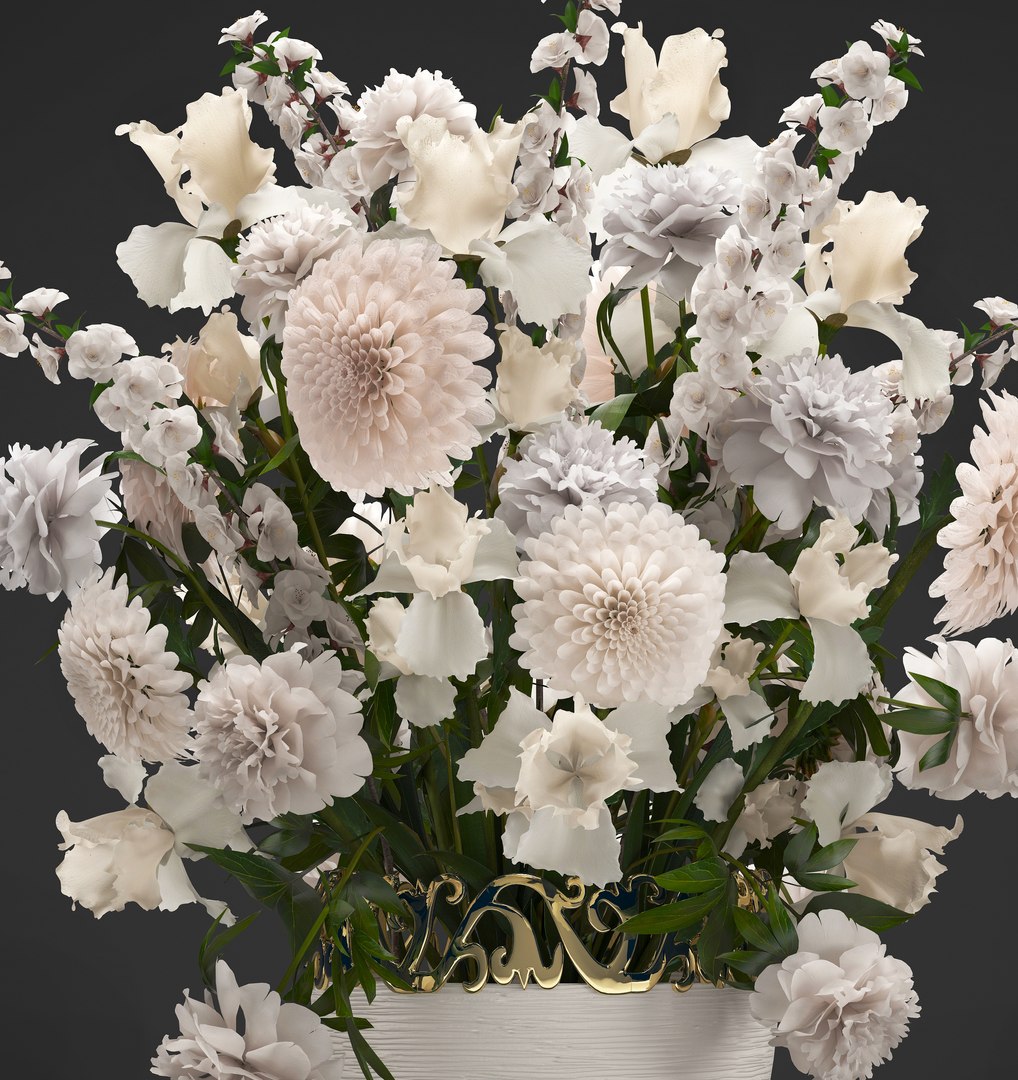 Bouquet Wthite Flowers 3D Model - TurboSquid 1336367