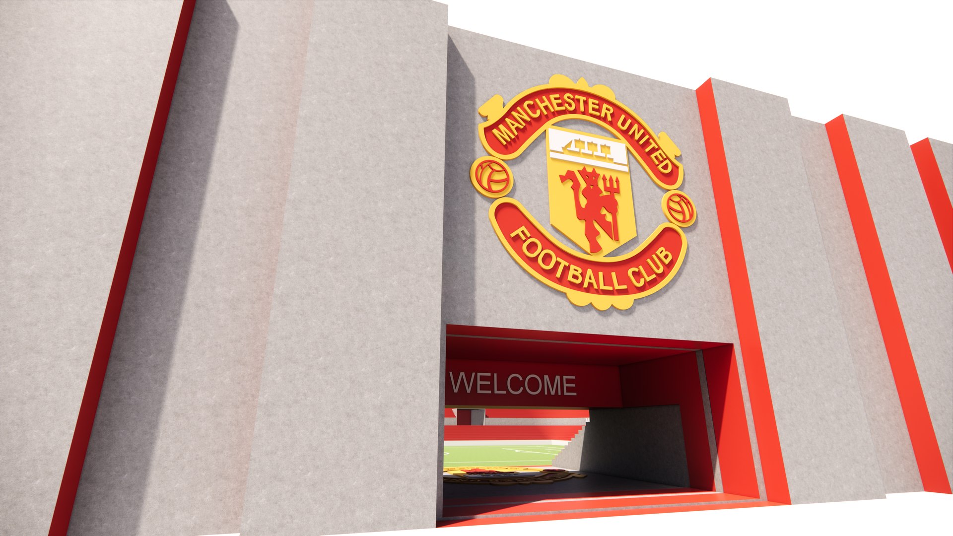Soccer Stadium Revit- Manchester United Stadium Fan 3D Model ...