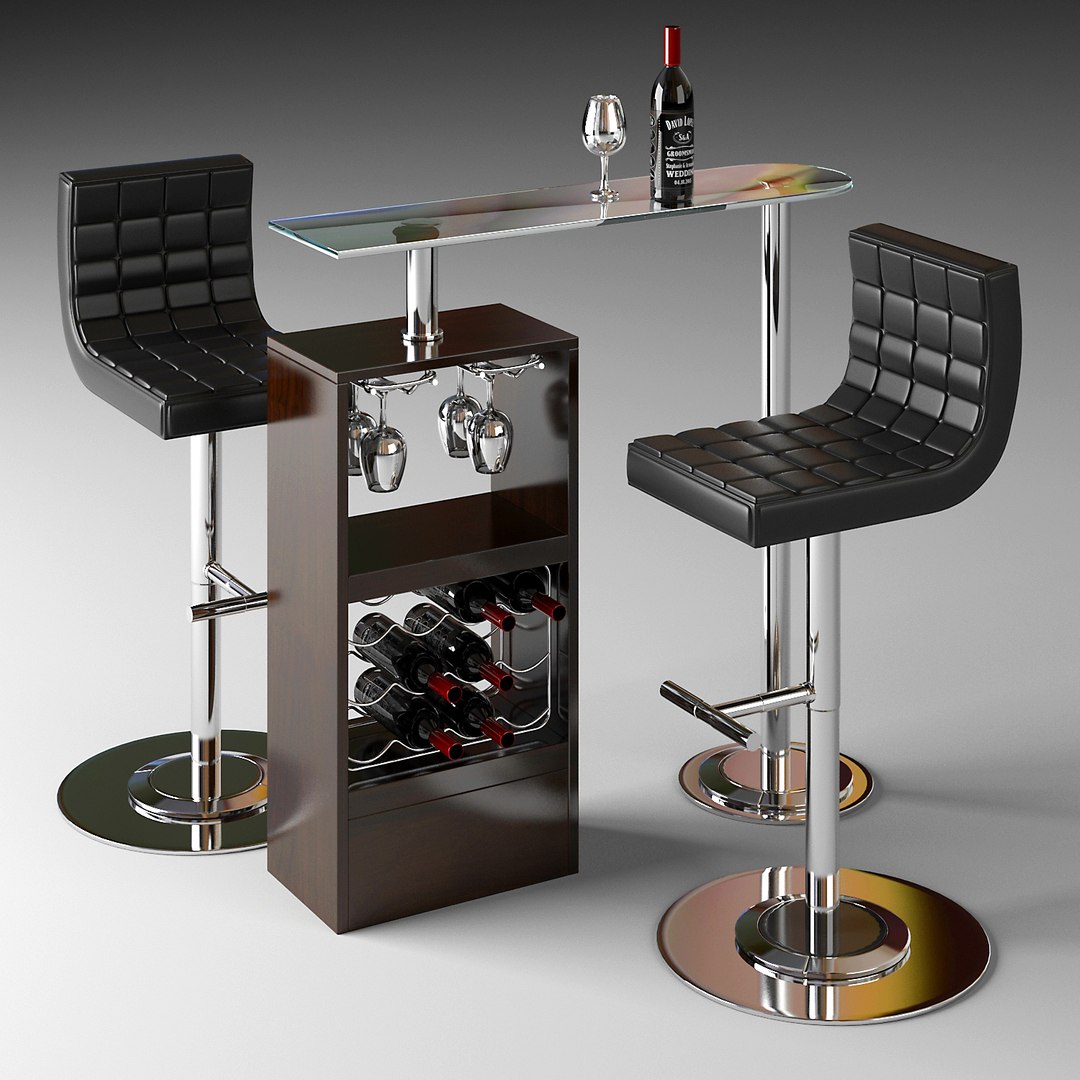bar counter table 3d max