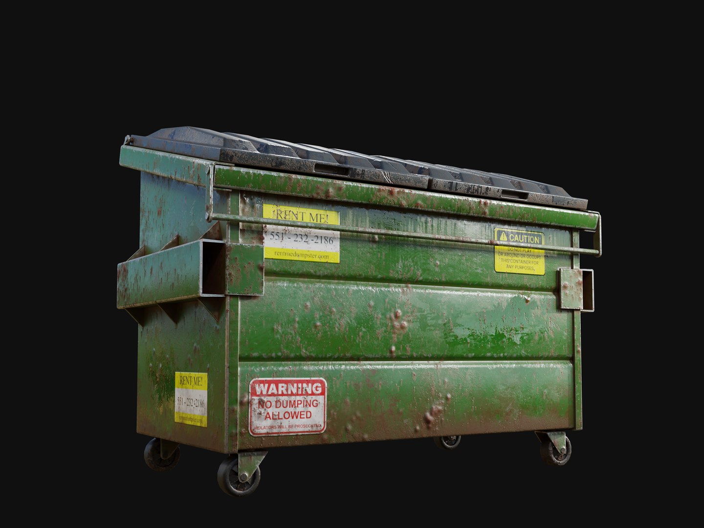 3D Rusty Dumpster Model - TurboSquid 2019764