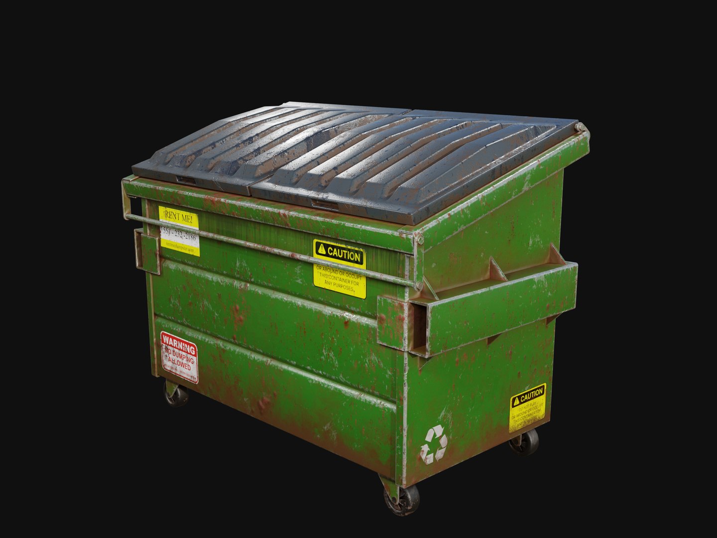 3D Rusty Dumpster Model - TurboSquid 2019764
