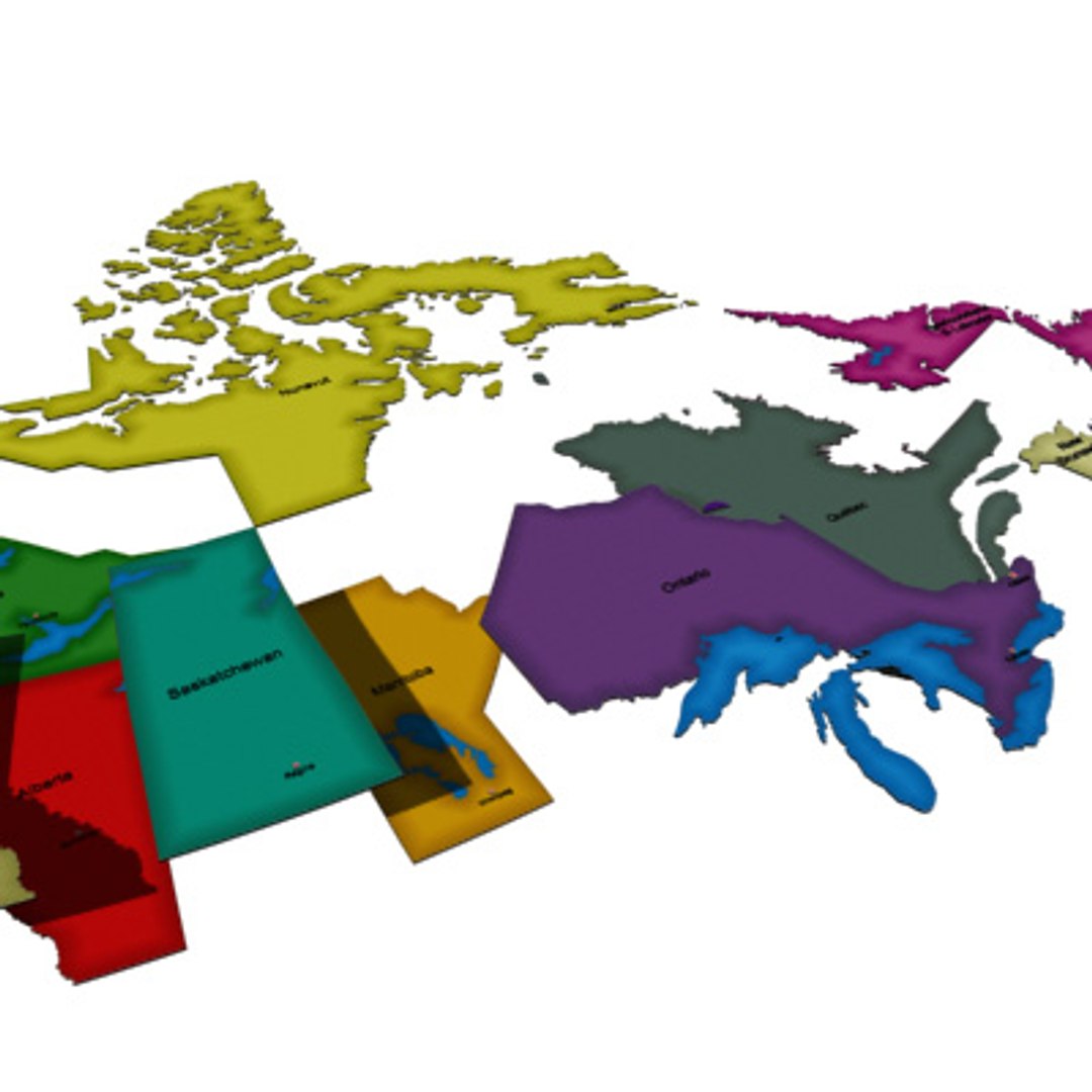 Topographic Canada 3d Model