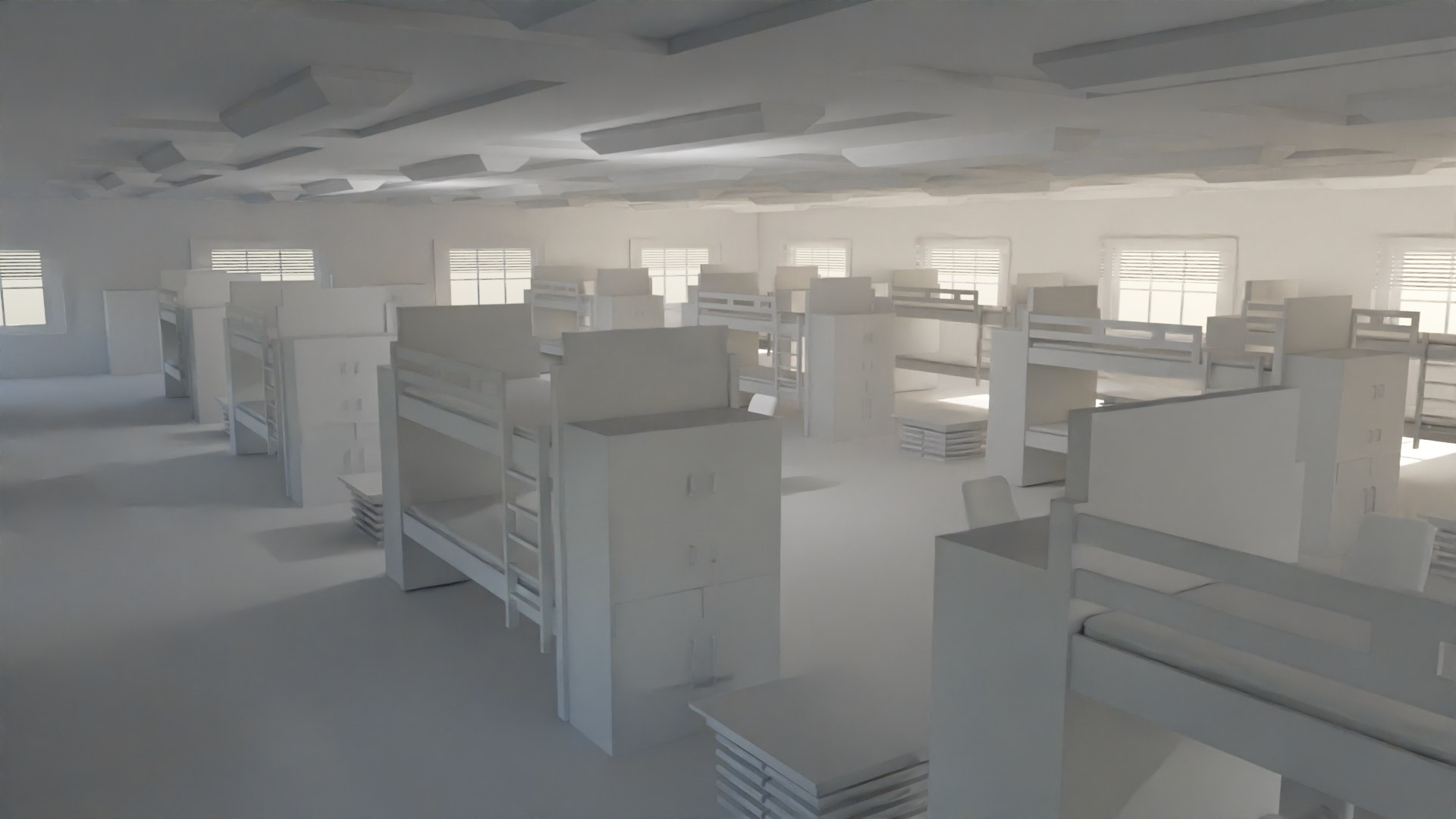 3D Military Dormitory - No Material - TurboSquid 2160852