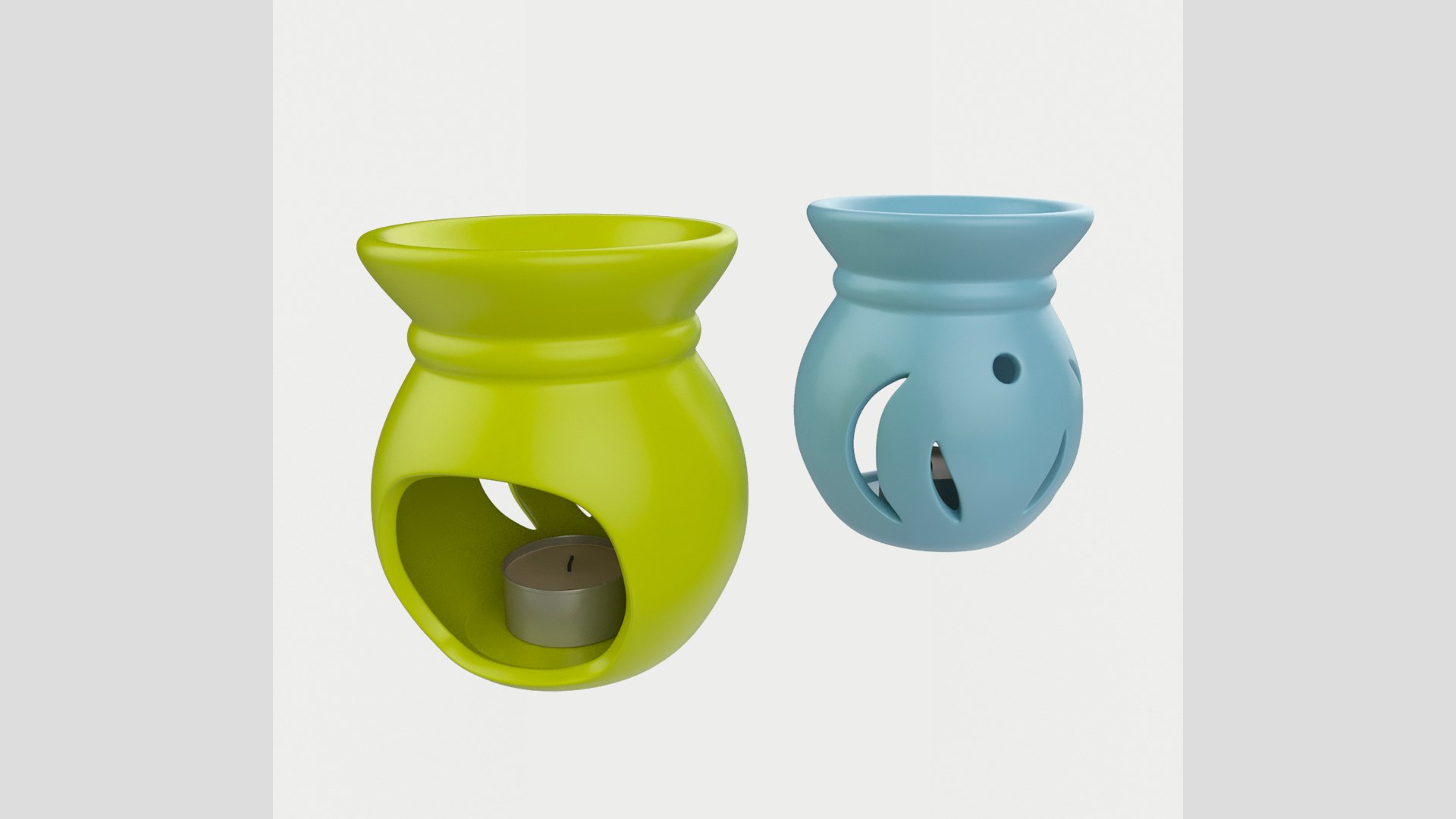 Ceramic Aroma Lamp With Candle Low High Poly 3D Model - TurboSquid 1944673