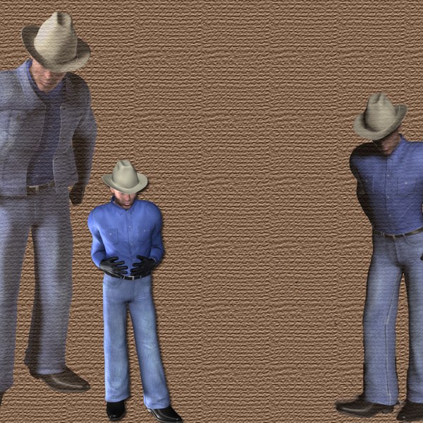 cowboy suit g2 male 3d model