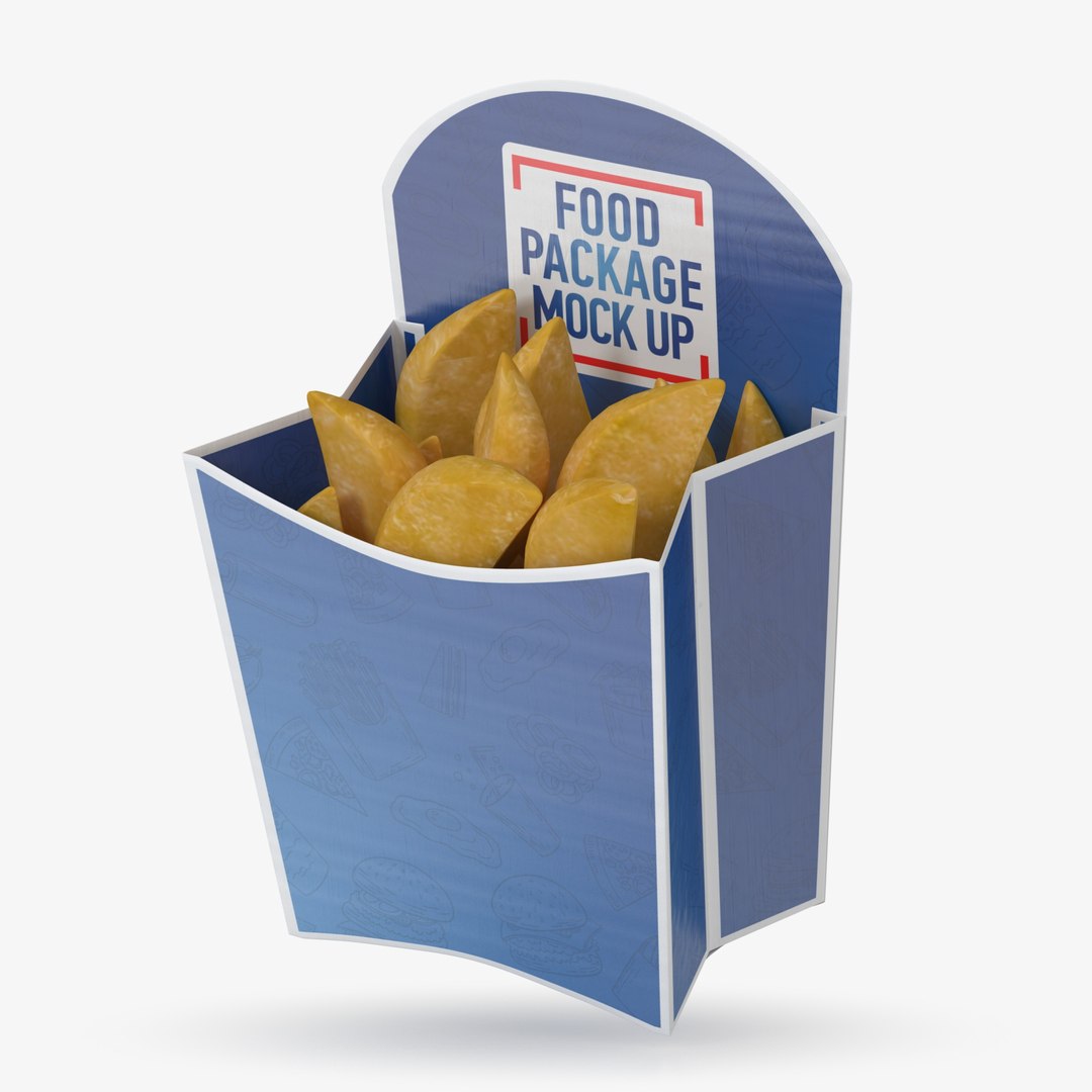 3D French Fries Box 3 Model - TurboSquid 1332813