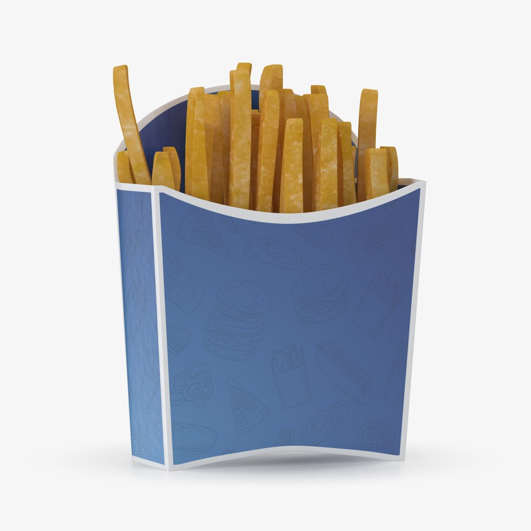3D French Fries Box 3 Model - TurboSquid 1332813