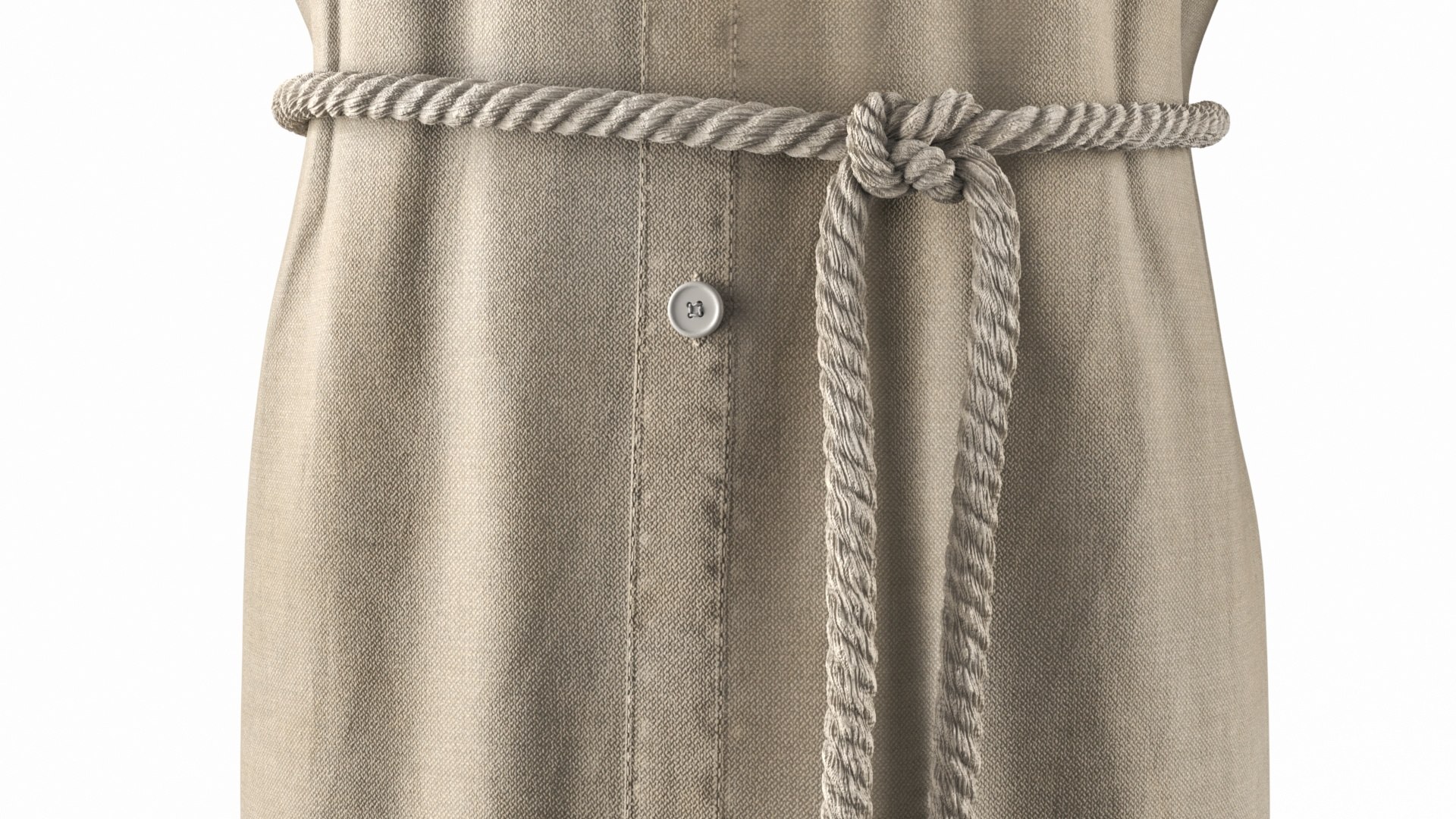 Old Long Mantle With Belt 3D - TurboSquid 2349298