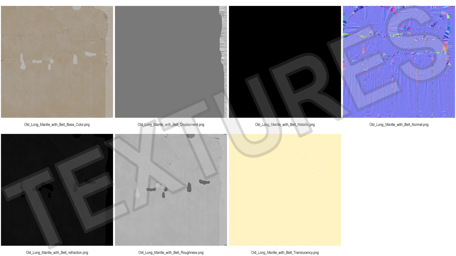 Old Long Mantle With Belt 3D - TurboSquid 2349298