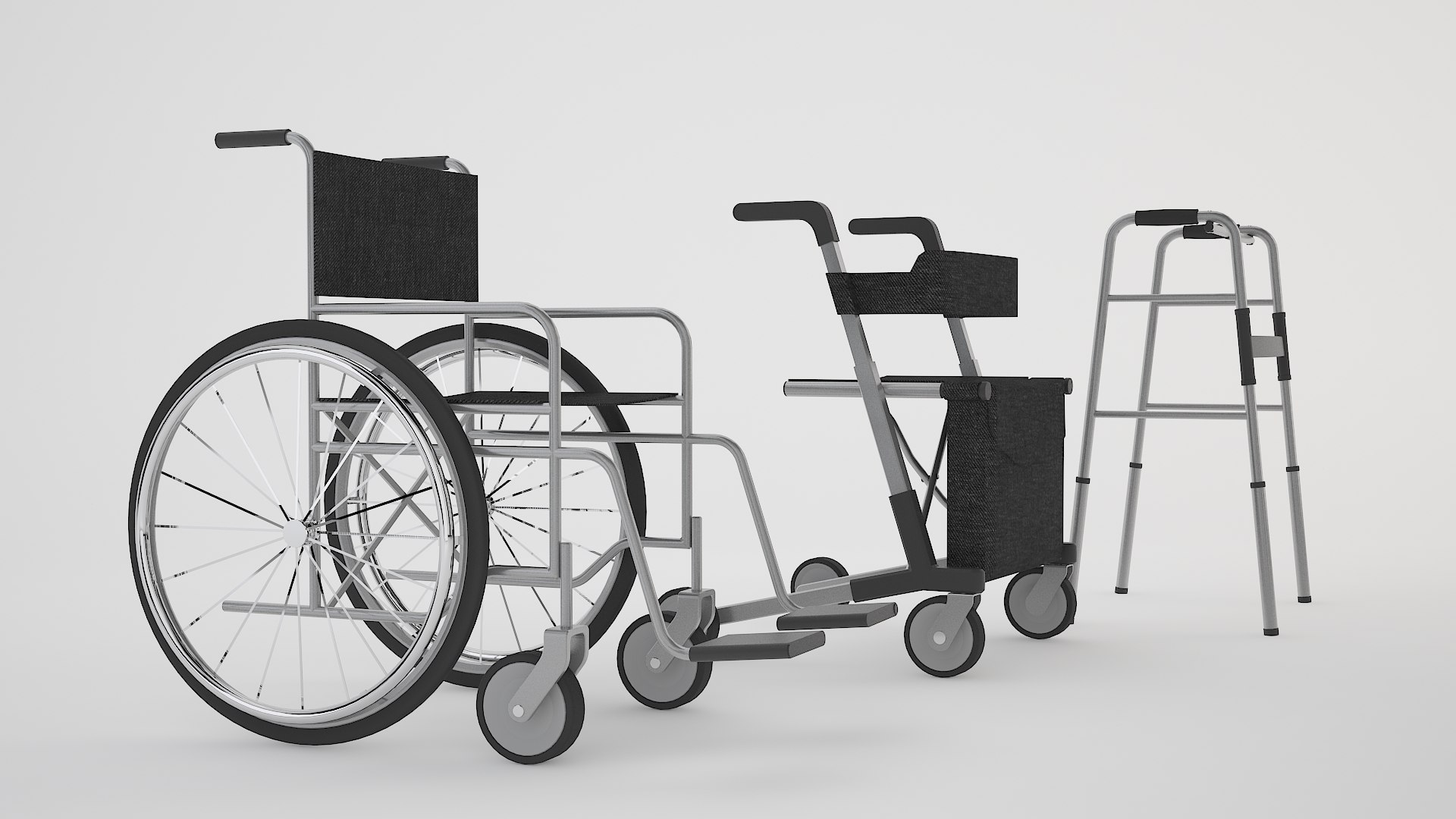 Walkers And Wheel Chair 3D Model - TurboSquid 2426953