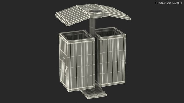3D dual square trash recycle - TurboSquid 1713268