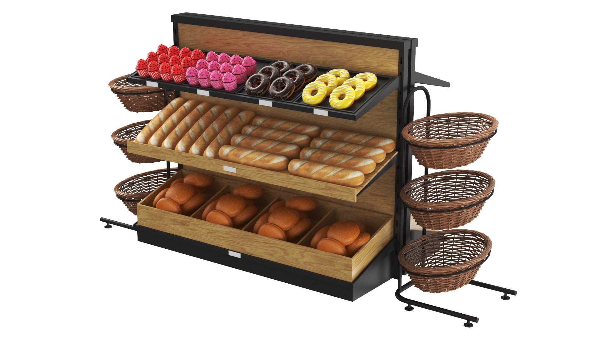 3D Model Supermarket Bakery Display - TurboSquid 1858559