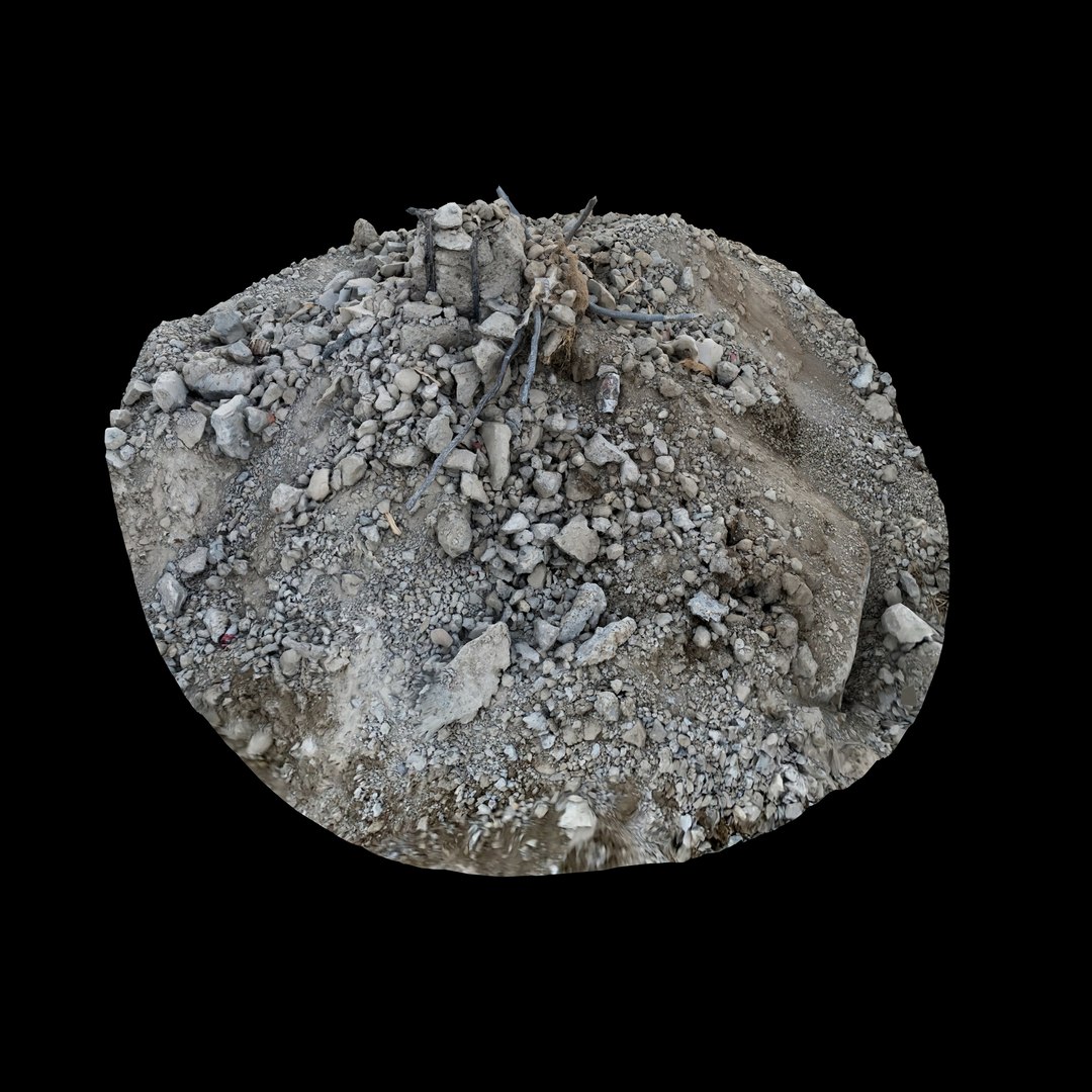 Gravel Concrete 03 - 3D Photogrammetry Model Scan Of Pile Of Concrete ...
