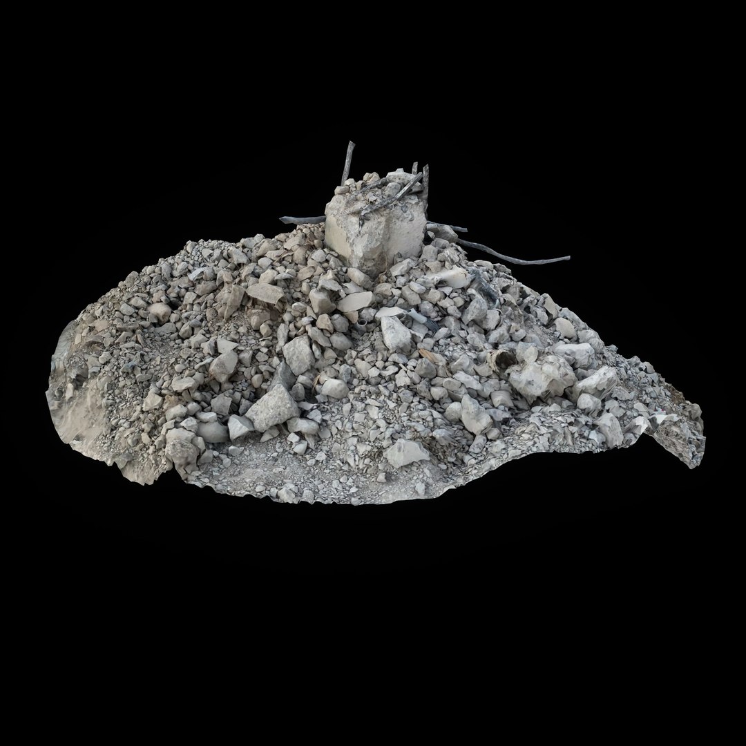 Gravel Concrete 03 - 3D Photogrammetry Model Scan Of Pile Of Concrete ...