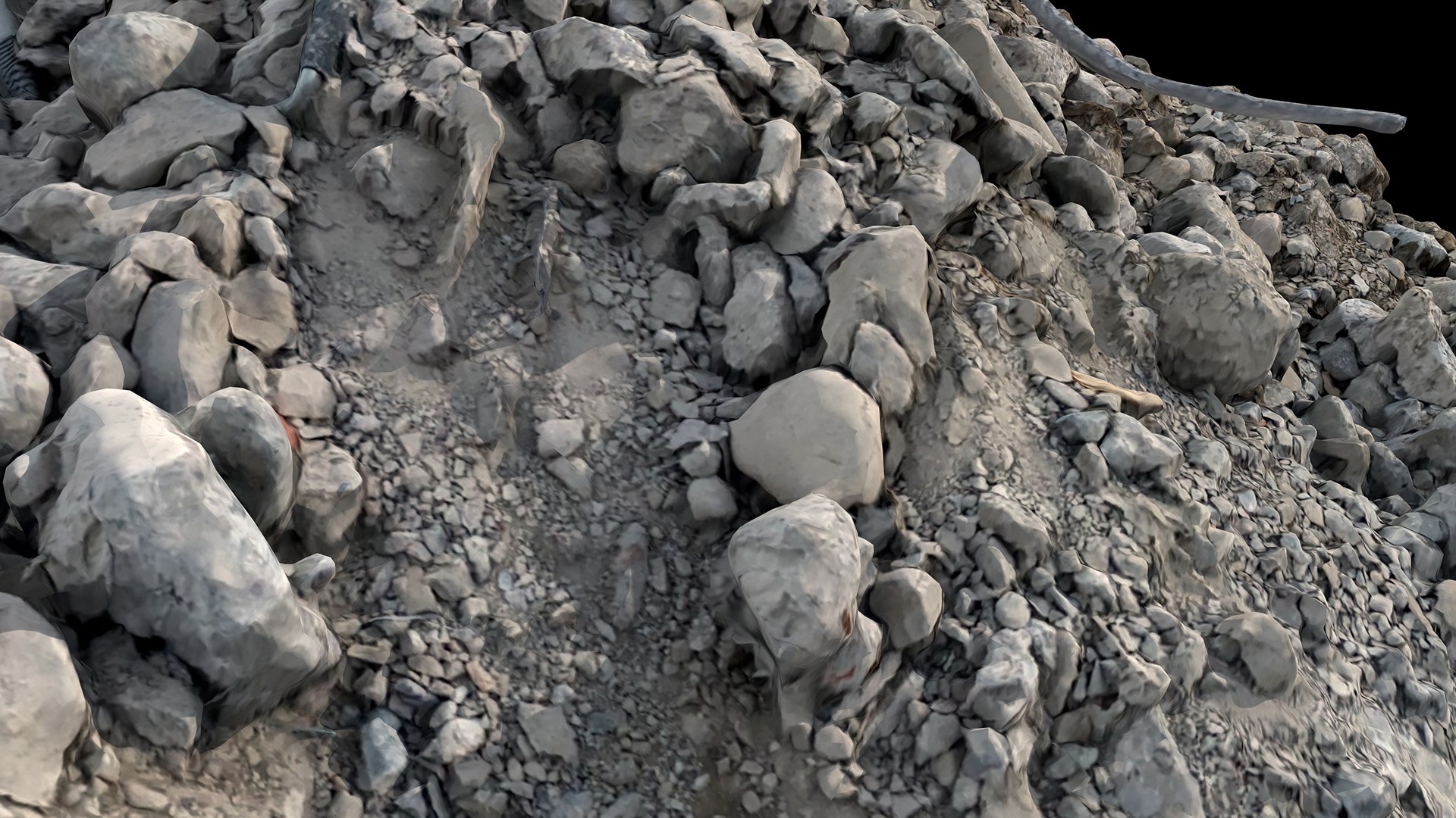 Gravel Concrete 03 - 3D Photogrammetry Model Scan Of Pile Of Concrete ...