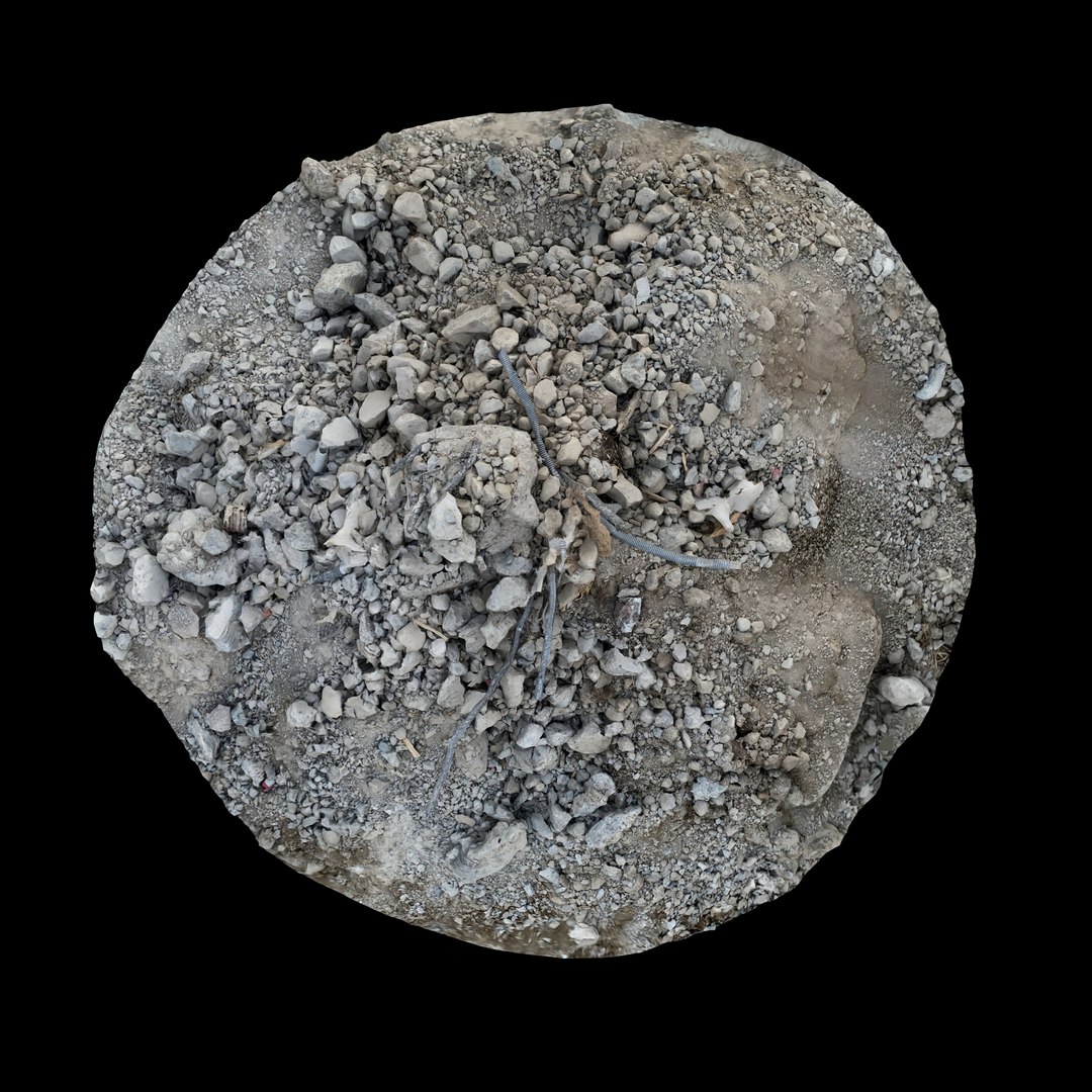 Gravel Concrete 03 - 3D Photogrammetry Model Scan Of Pile Of Concrete ...