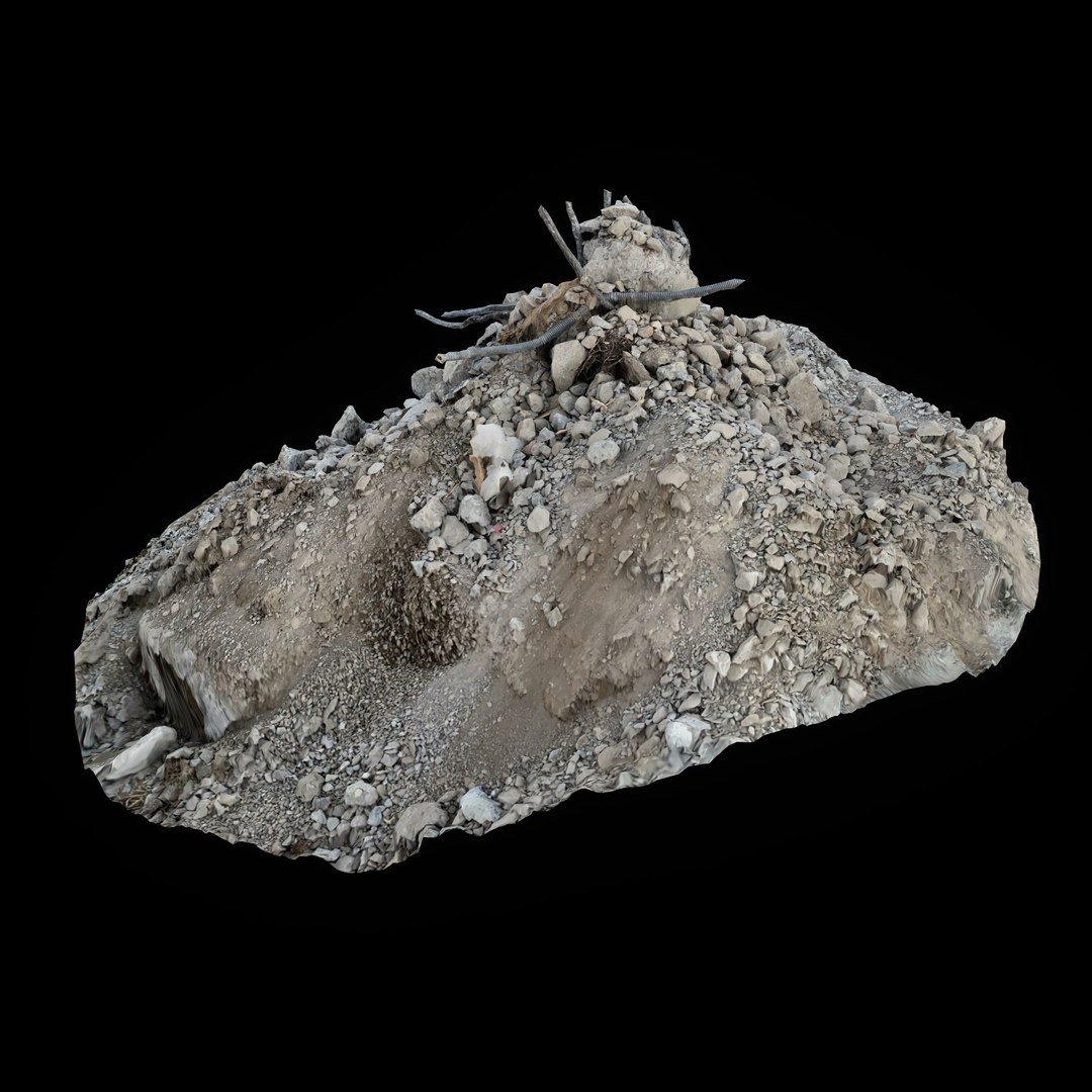 Gravel Concrete 03 - 3D Photogrammetry Model Scan Of Pile Of Concrete ...