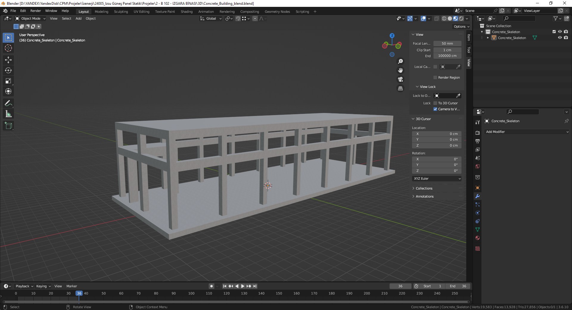 Concrete Frame Construction 3D Model - TurboSquid 2213443