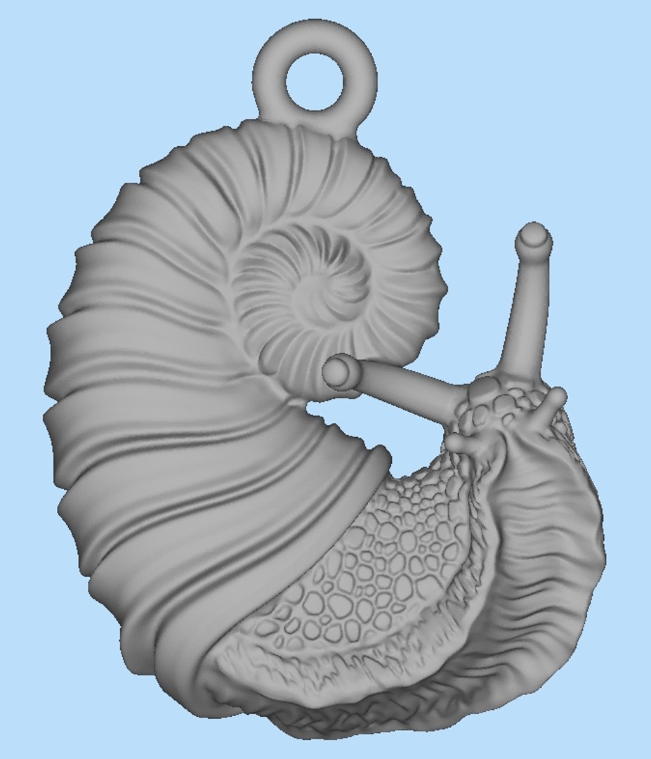 3D snail pendant jewelry model - TurboSquid 1481110