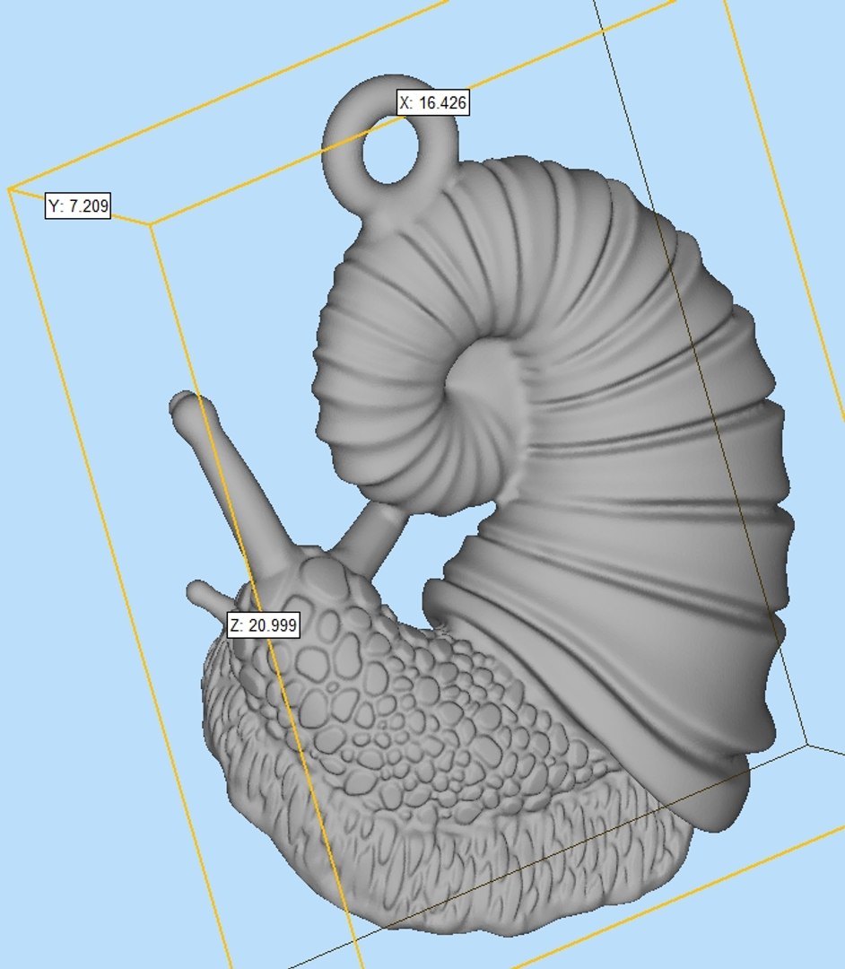 3D snail pendant jewelry model - TurboSquid 1481110