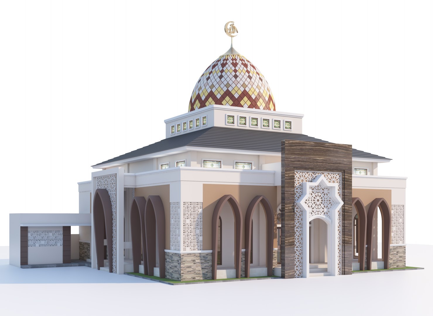 3D 3D Mosque 18x18m - TurboSquid 1862139