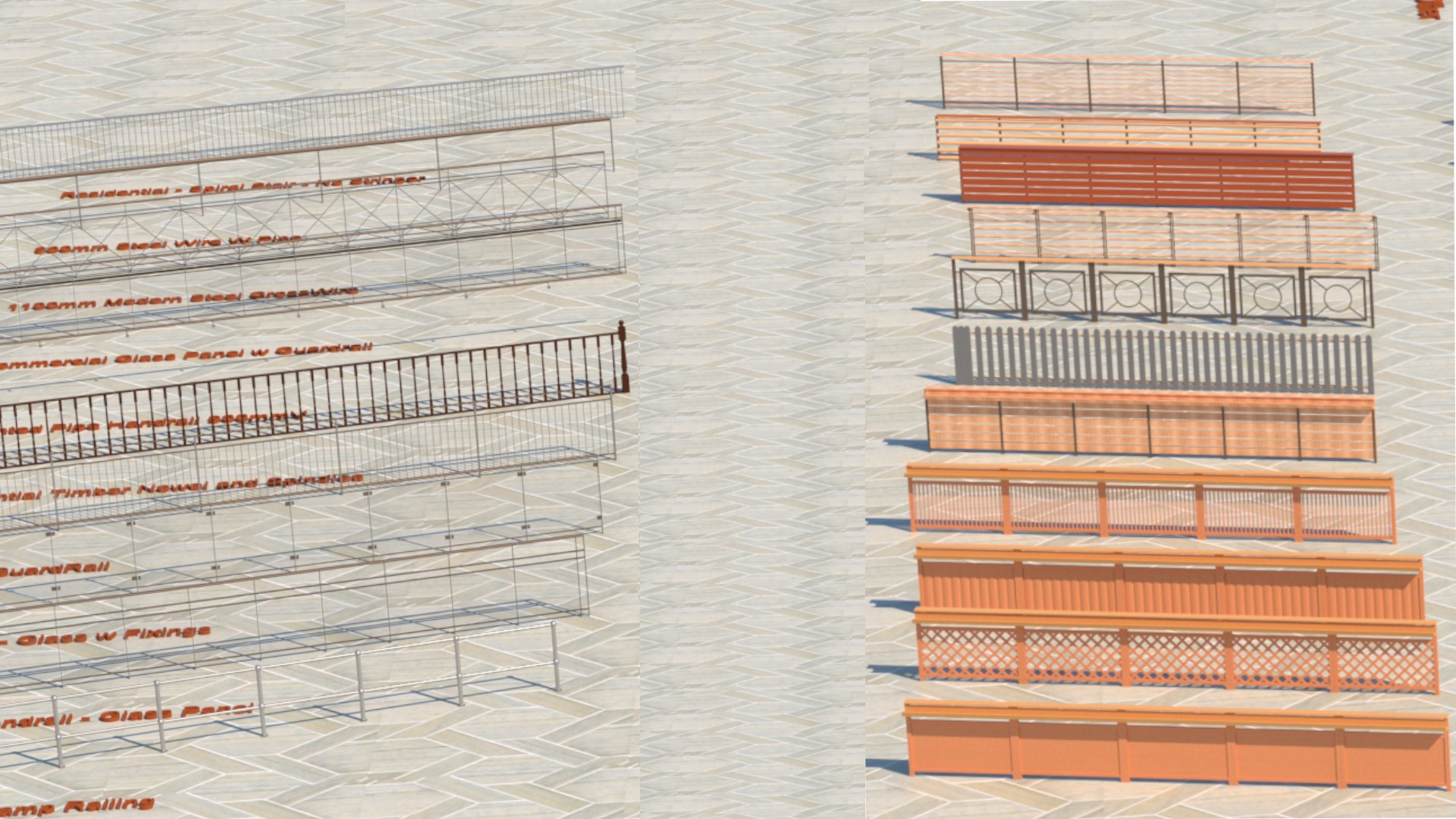 45 Parametric Railing Revit Collection Model - TurboSquid 2106981