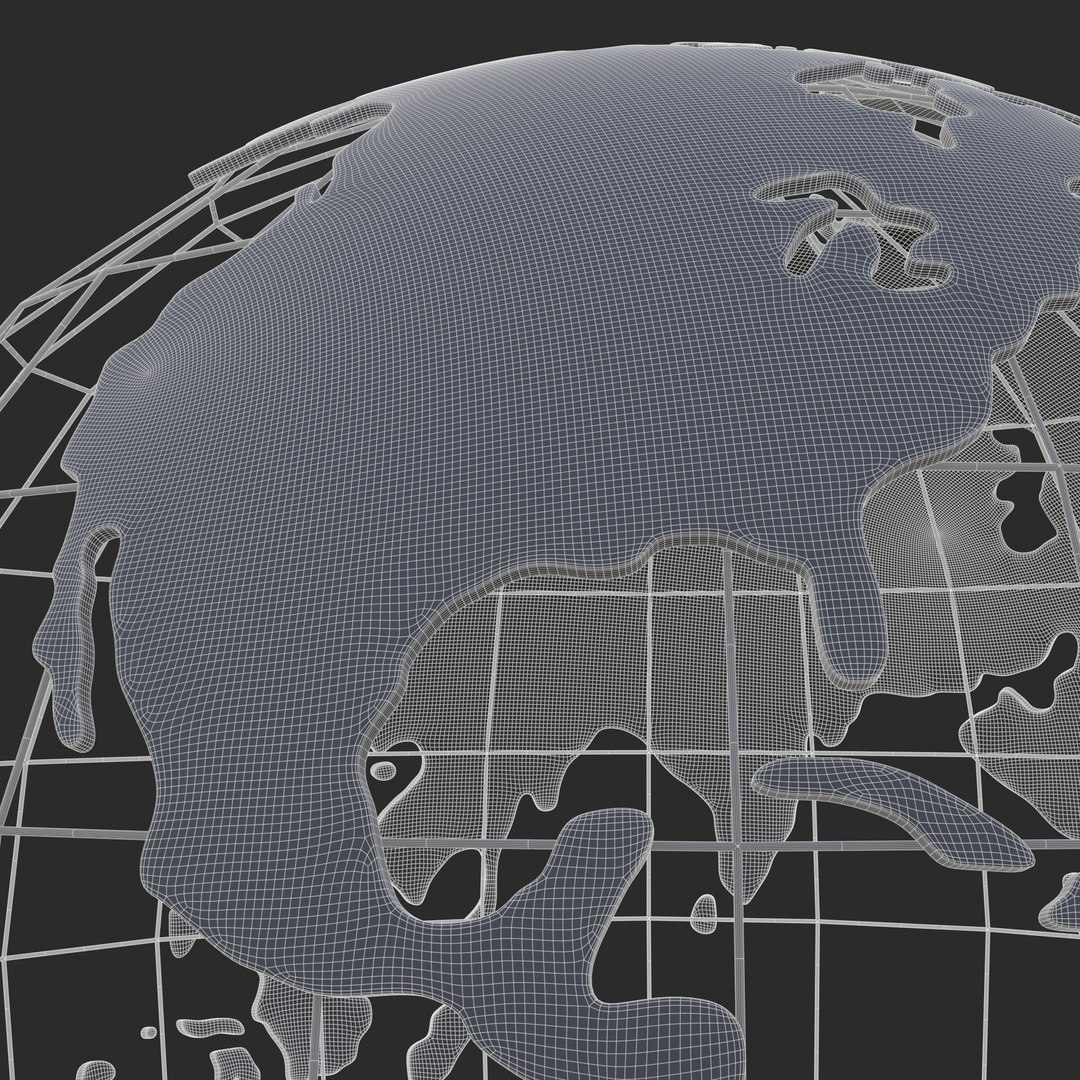 3D World Globe Wood With Metal Wire-frame Model - TurboSquid 2290482
