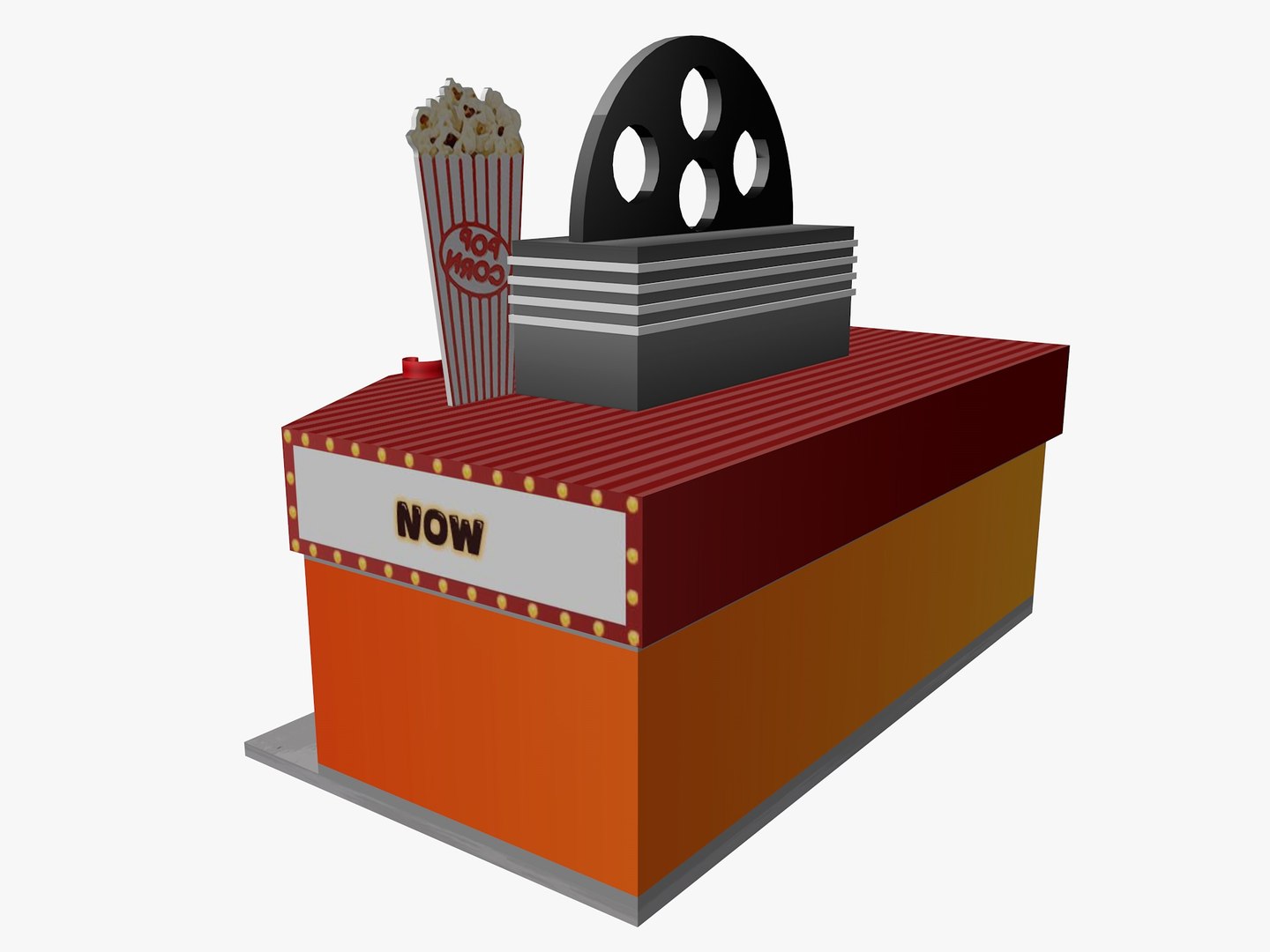 3D Cartoon Cinema Building - TurboSquid 2224723