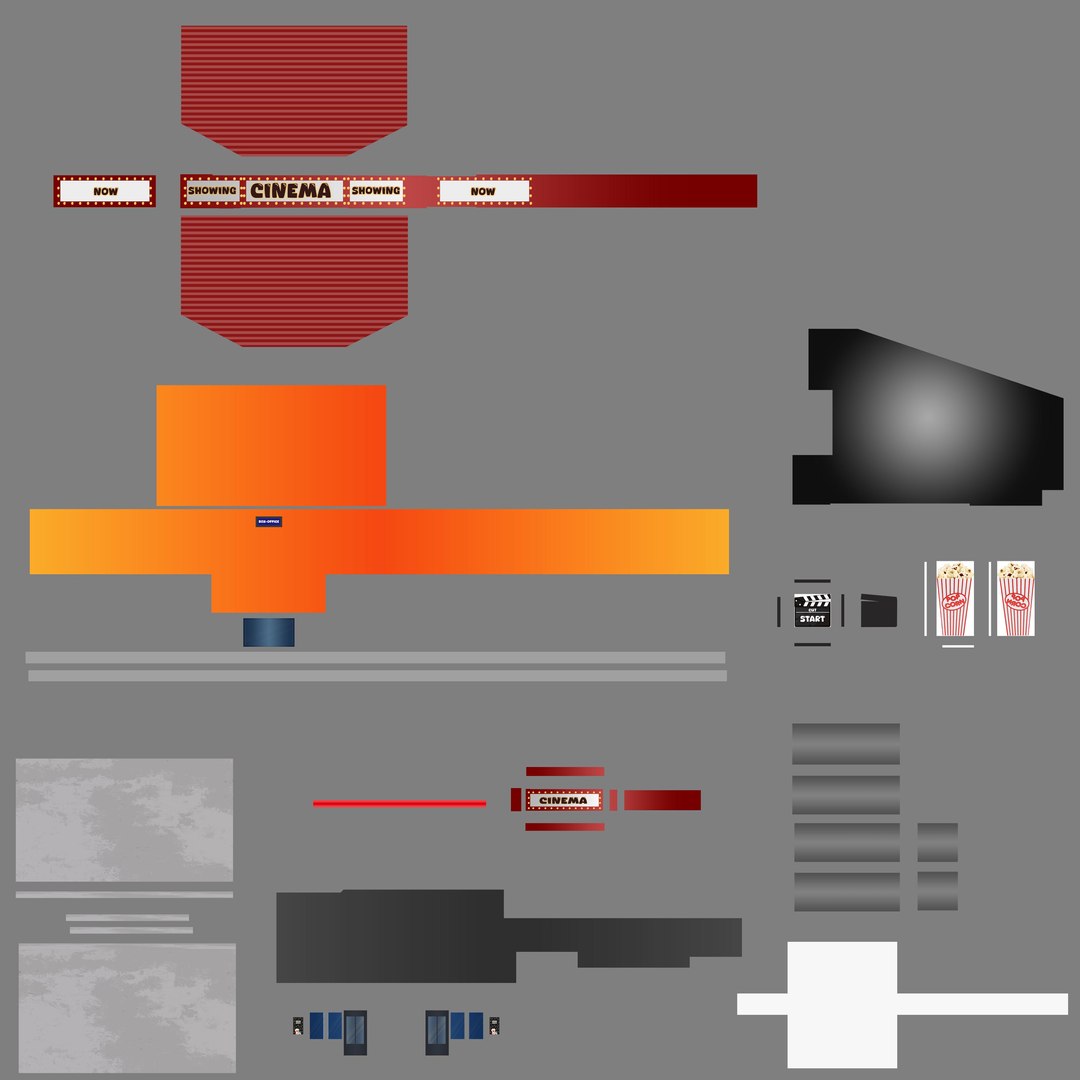 3D Cartoon Cinema Building - TurboSquid 2224723