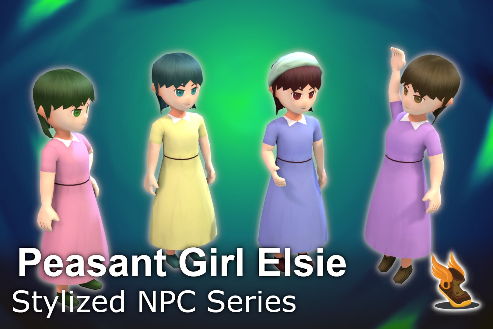 3D Stylized NPC - Peasant Girl Elsie Model - TurboSquid 2097655