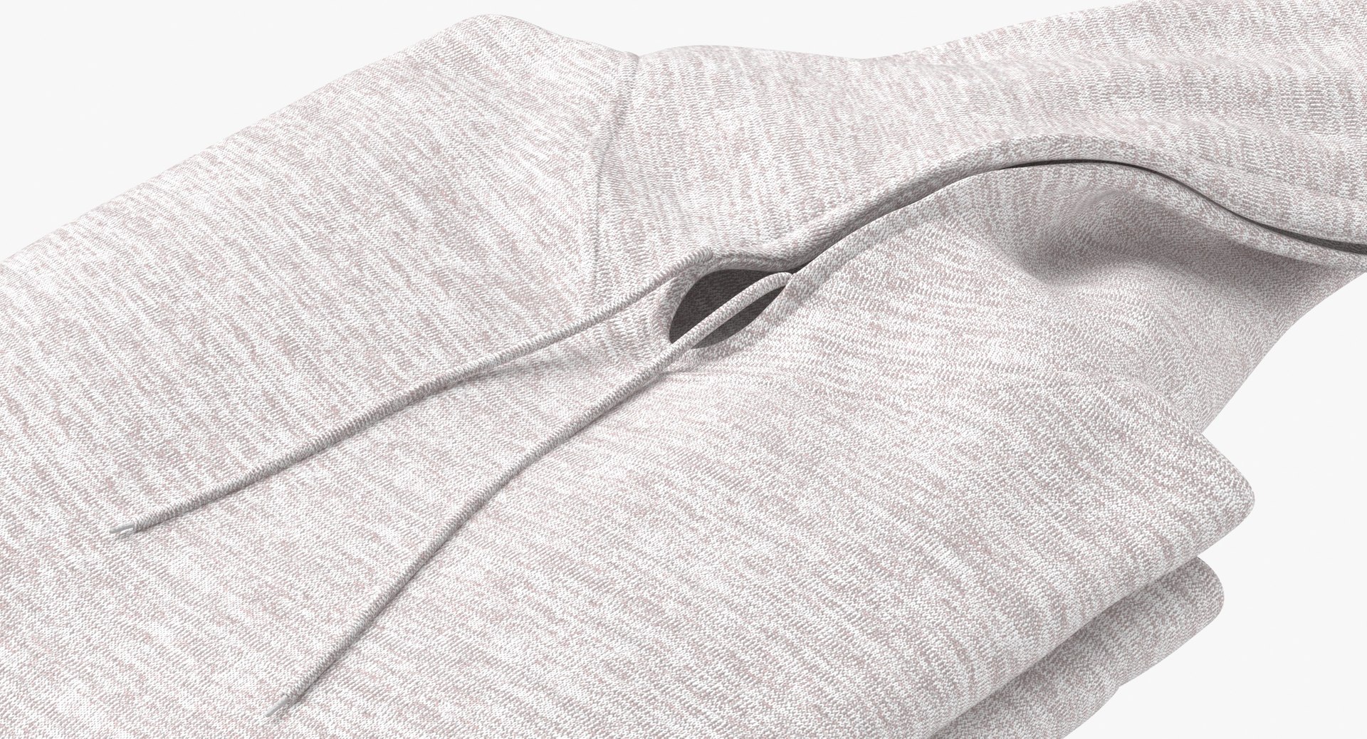 Hooded Sweatshirt Folded Female Pocket Blank White and Branded Heather ...