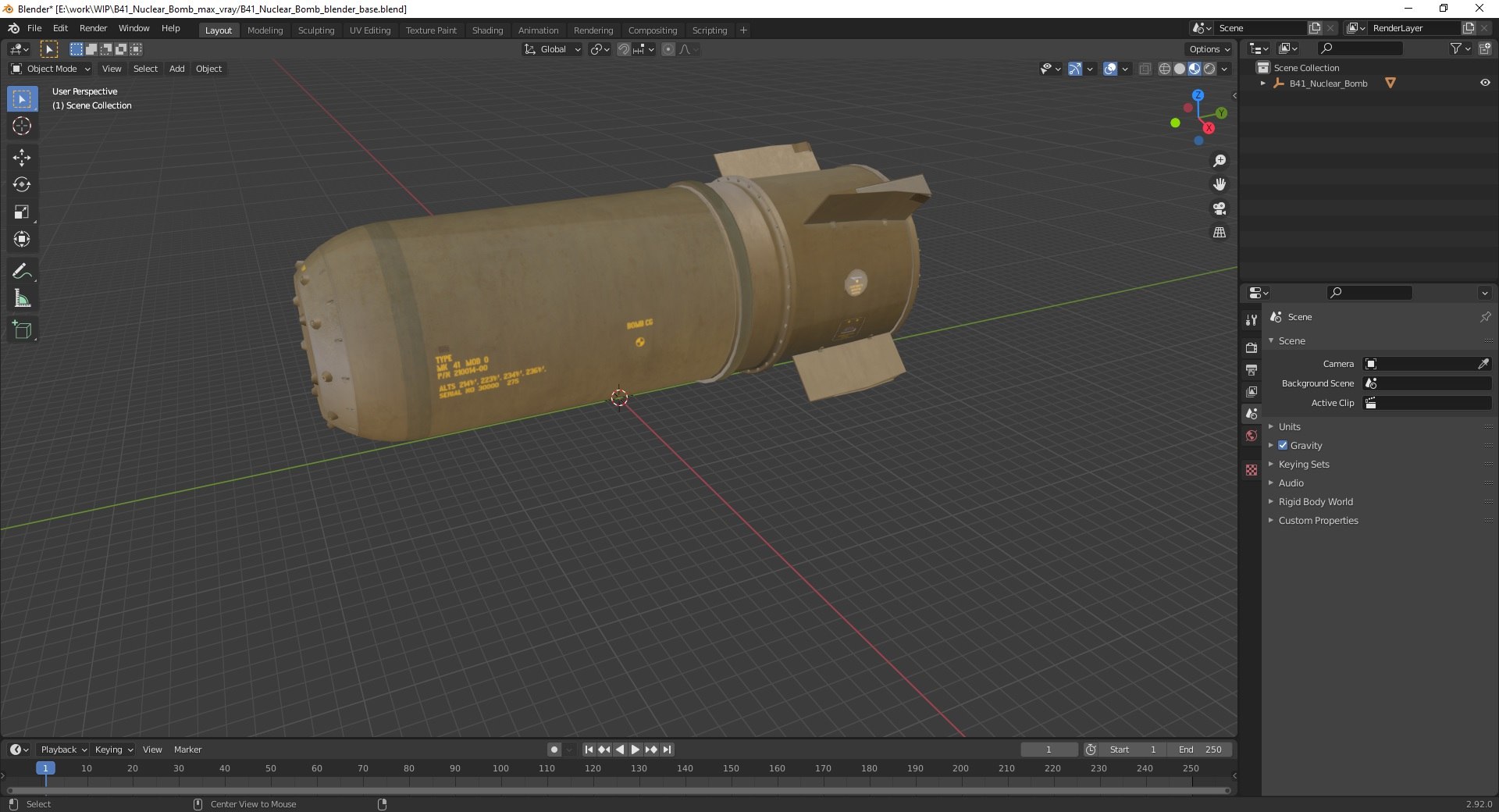 B41 Nuclear Bomb Model - TurboSquid 2241833