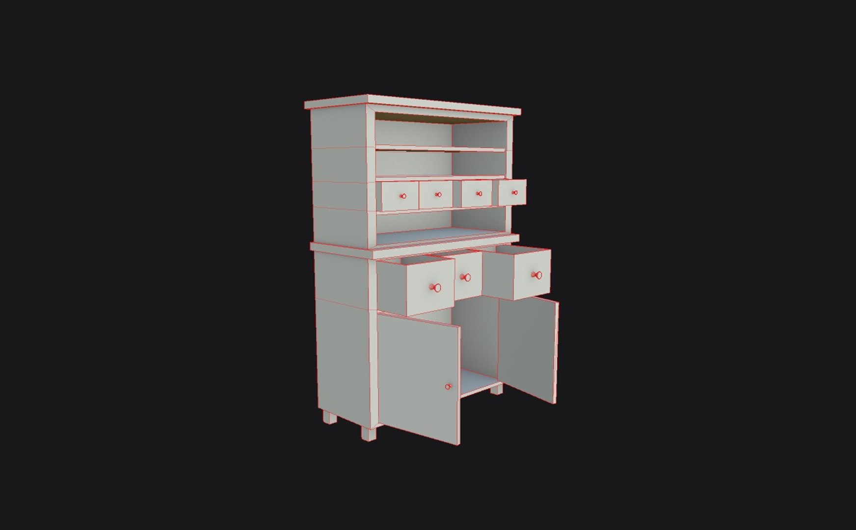Cabinet Games Drawers 3D Model - TurboSquid 1615420