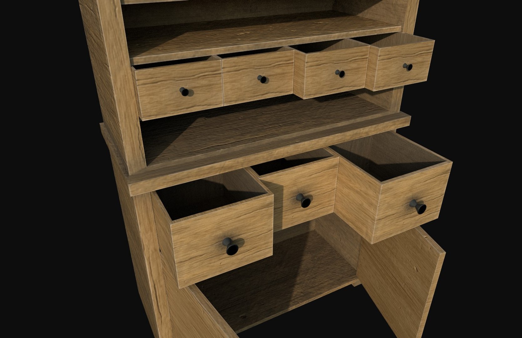 Cabinet Games Drawers 3D Model - TurboSquid 1615420