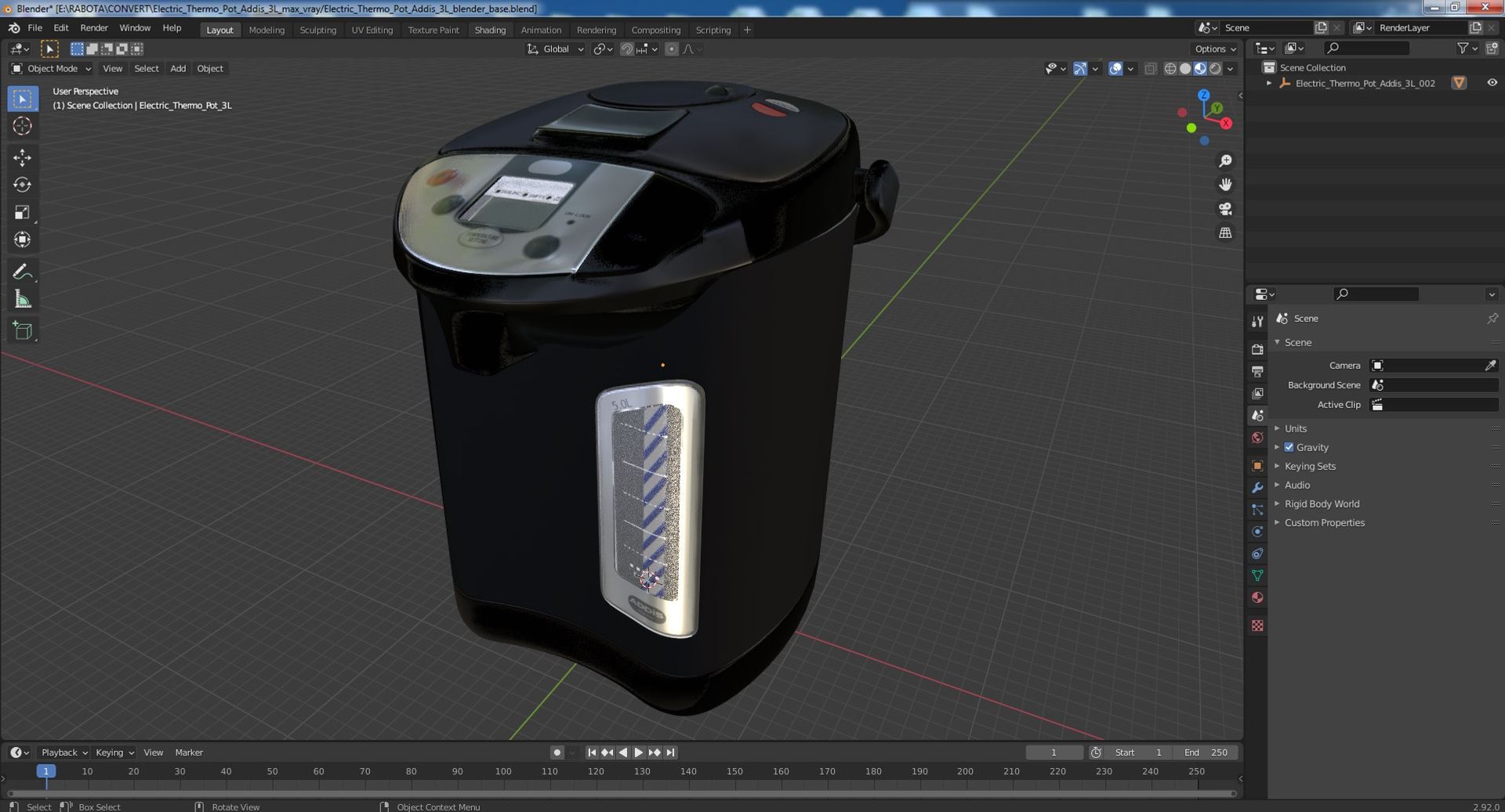 3D Model Electric Thermo Pot Addis 3L - TurboSquid 2004287