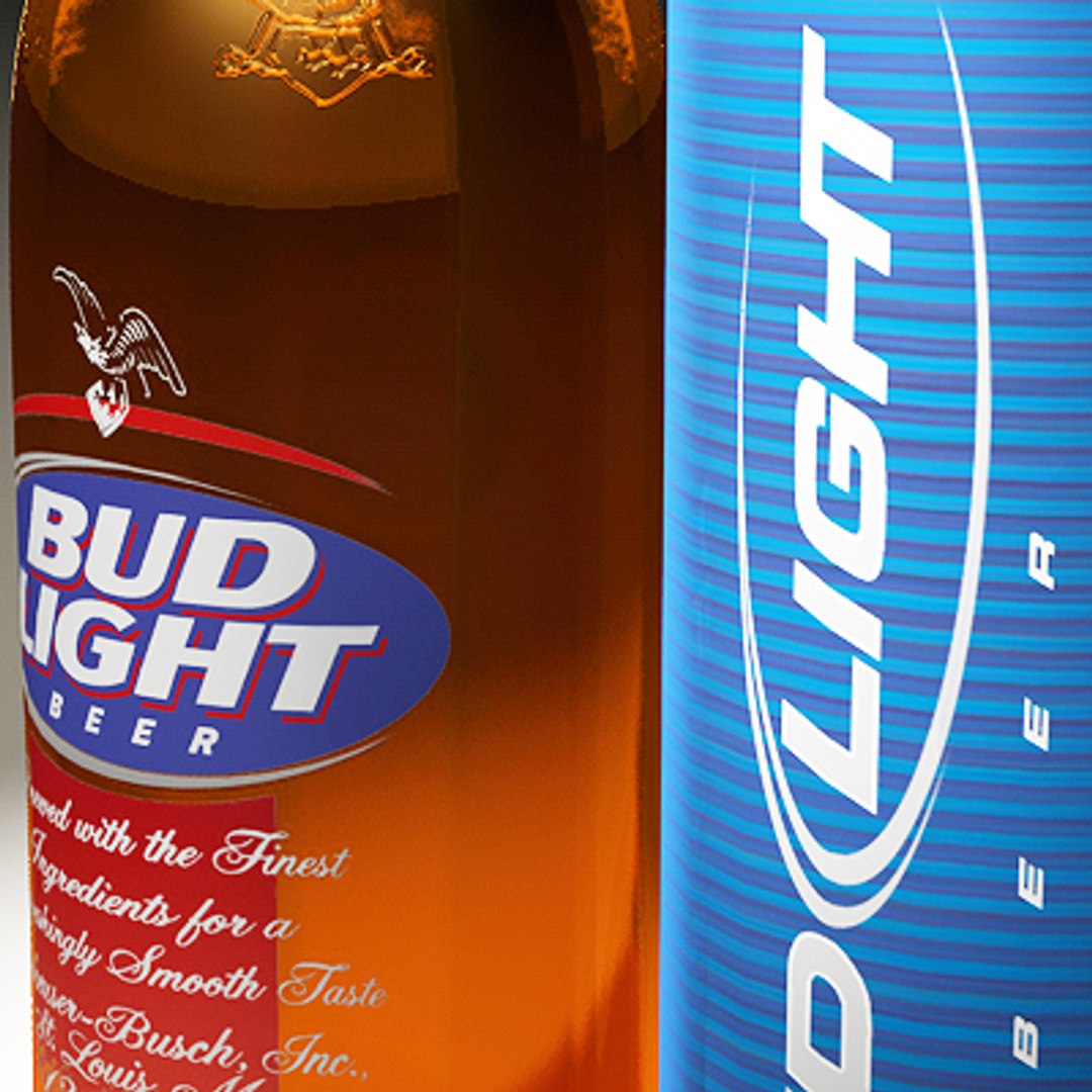 3d Budlight Bottles Model