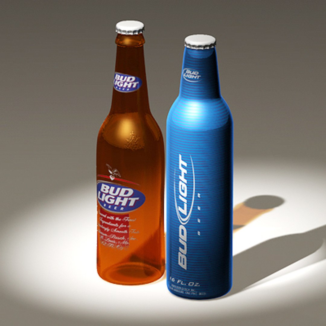 3d Budlight Bottles Model