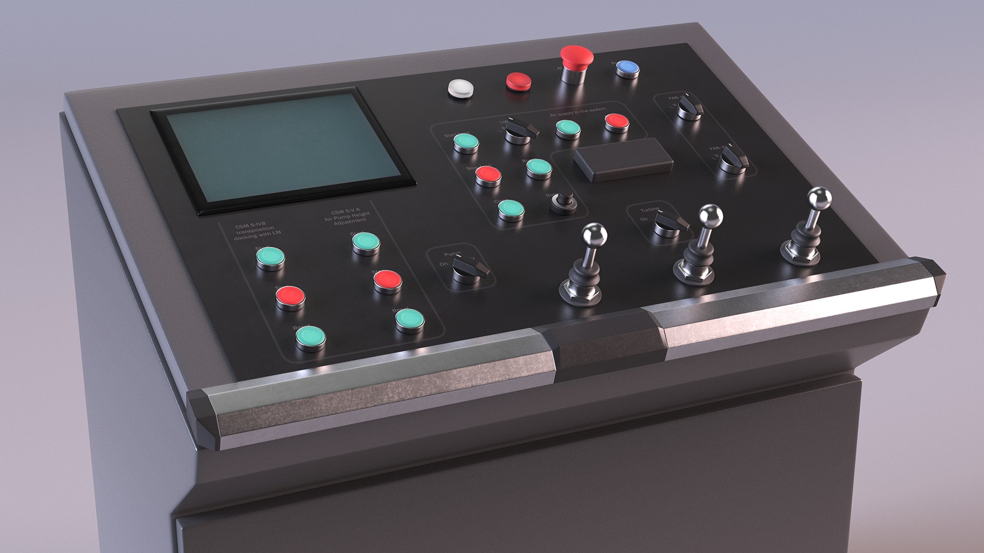 Control Desk Panel Dark 3D Model - TurboSquid 2156959