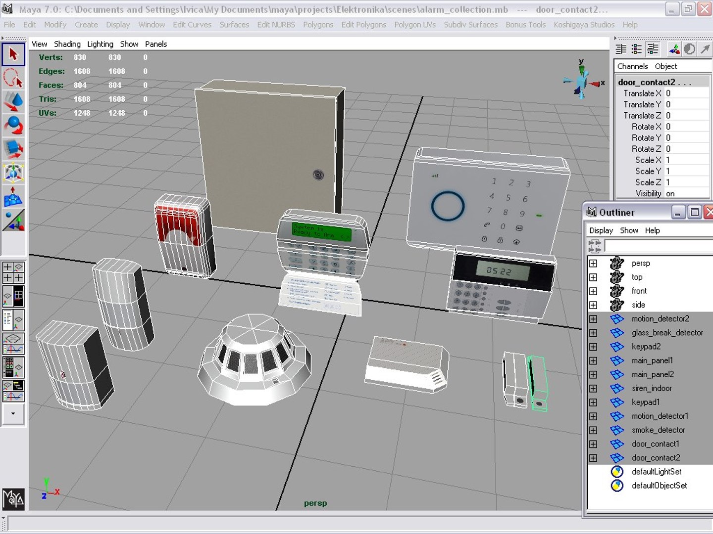 3d Model Electronic Alarm Components