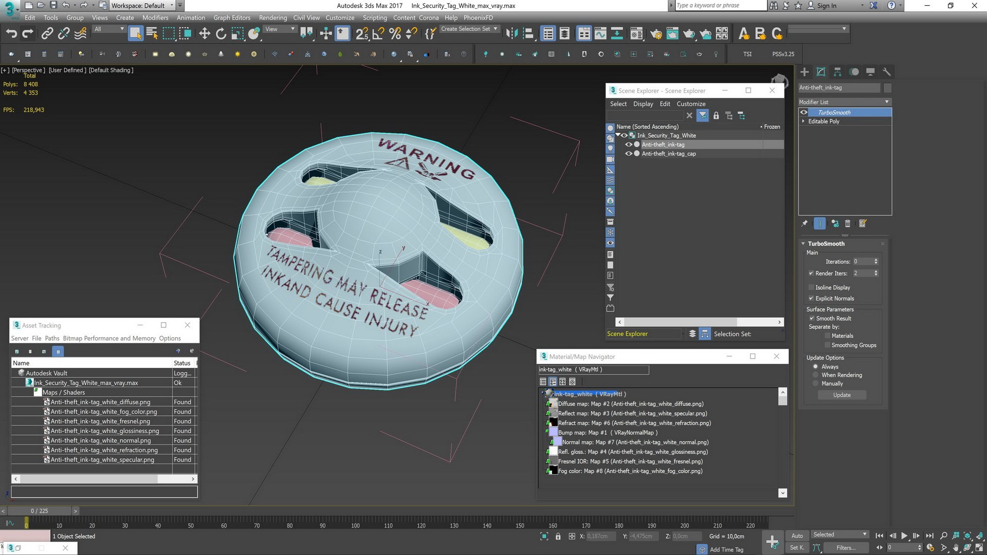 3D Ink Security Tag White - TurboSquid 1997569