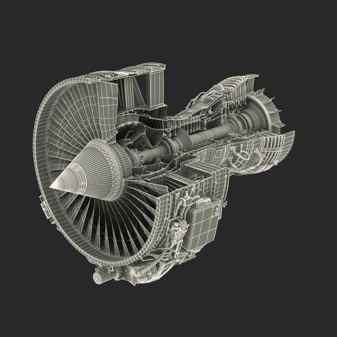 turbofan engine cfm international 3d max