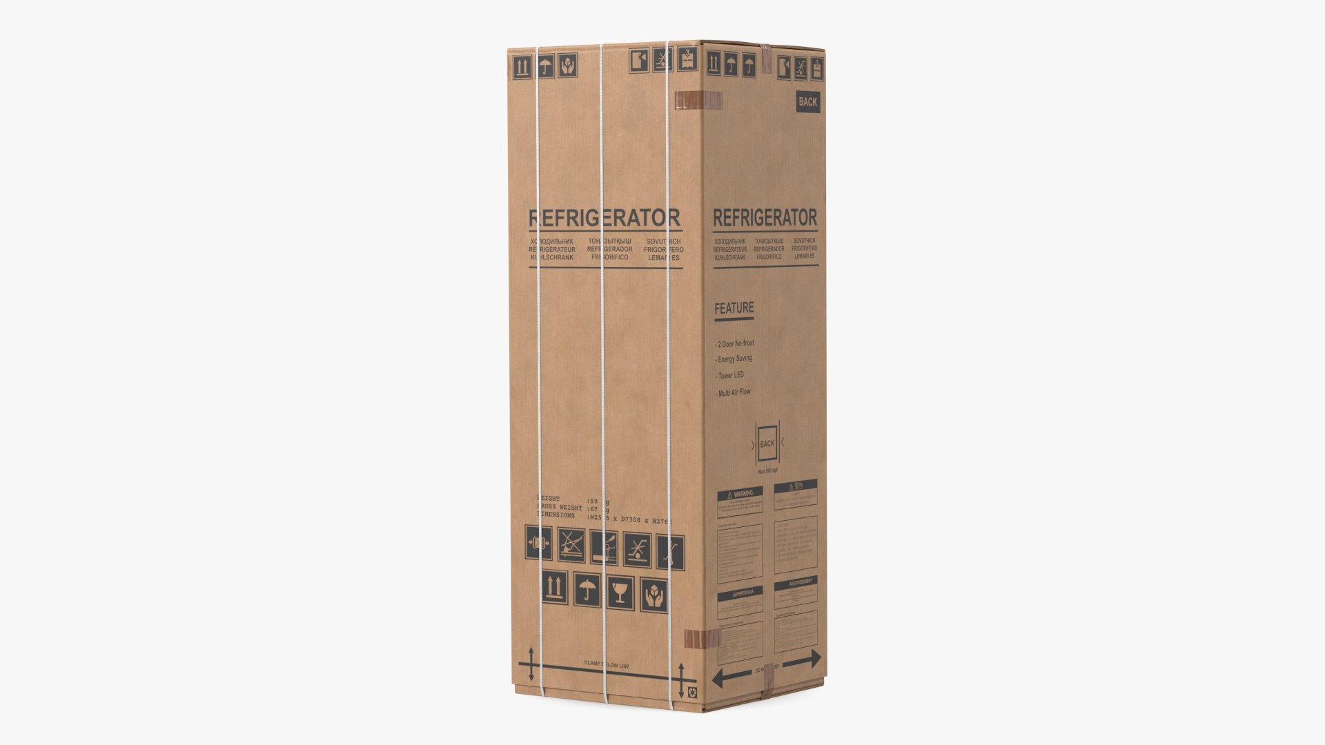 3D model Old Fridge Cardboard Package Box - TurboSquid 2117248