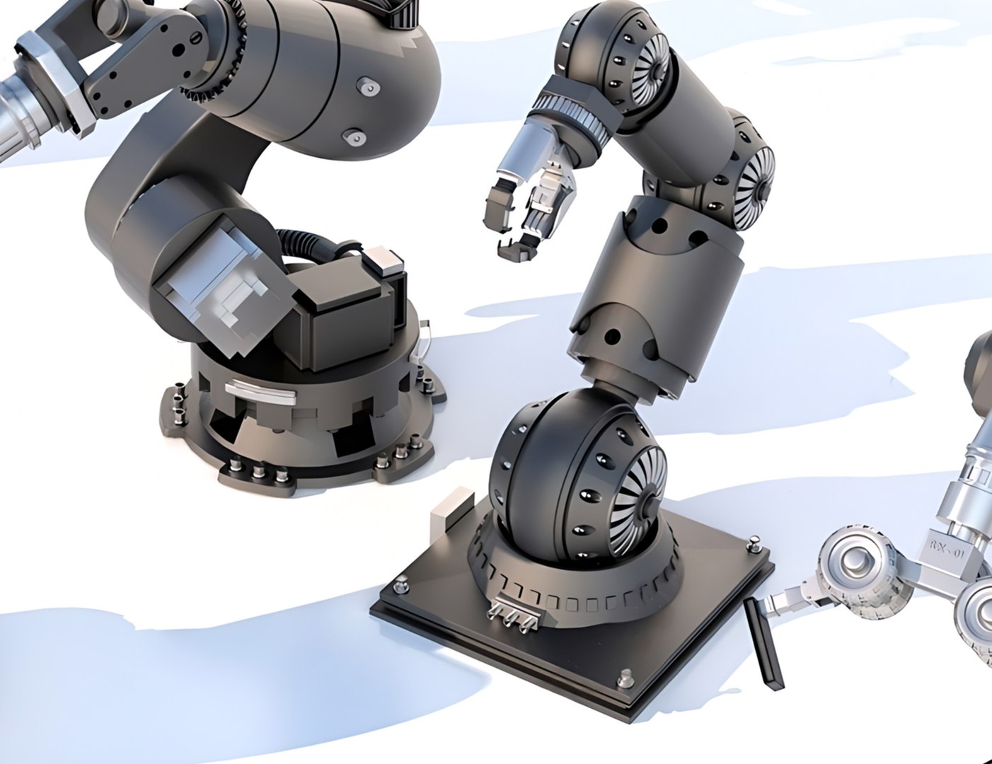 Robot Arms Collection Articulated Arm Industrial Robot Arm 3D Model ...