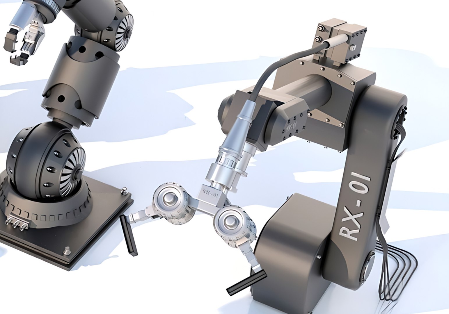 Robot Arms Collection Articulated Arm Industrial Robot Arm 3D Model ...